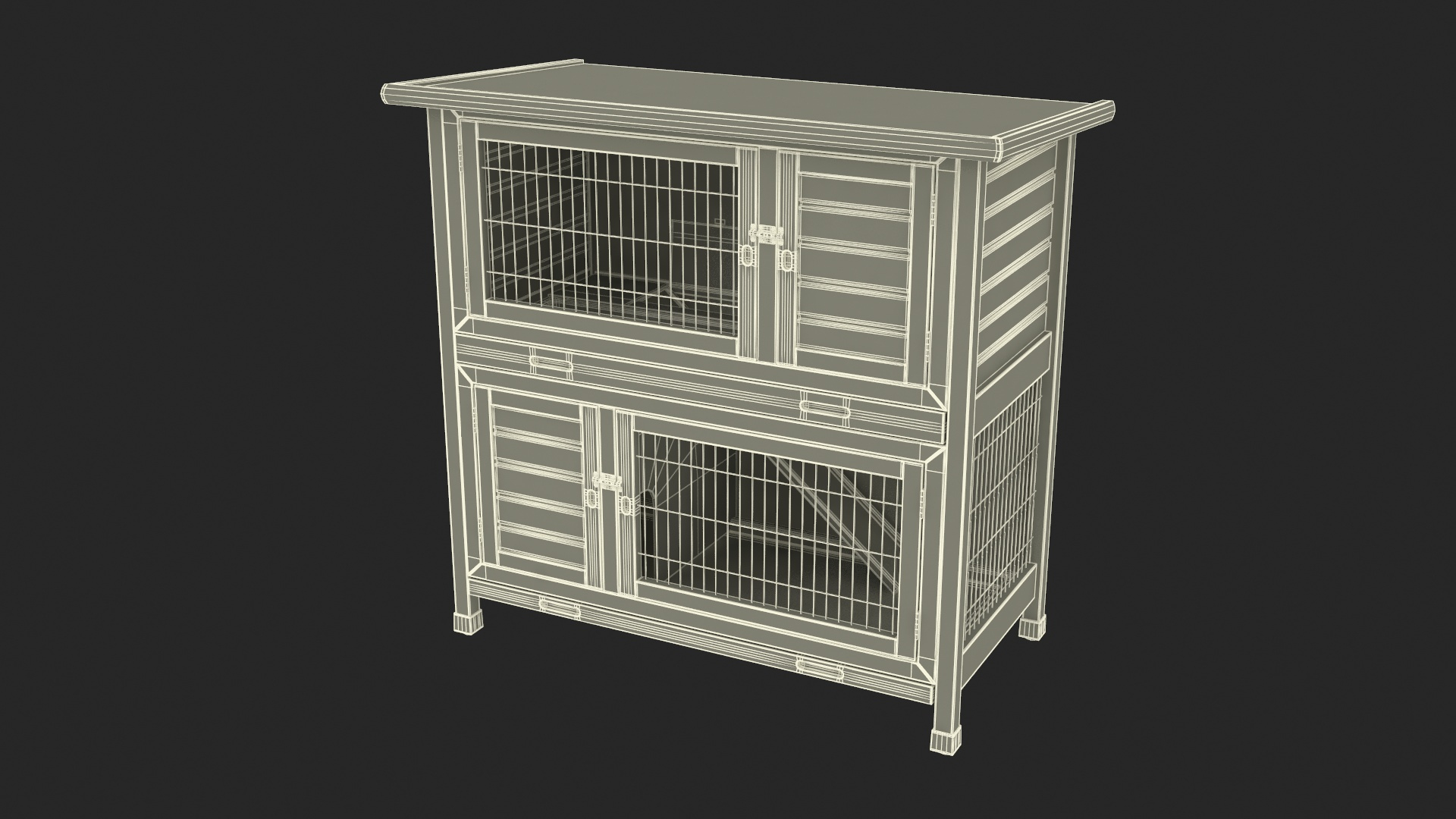 3D Wooden Rabbit Hutch - TurboSquid 2141432