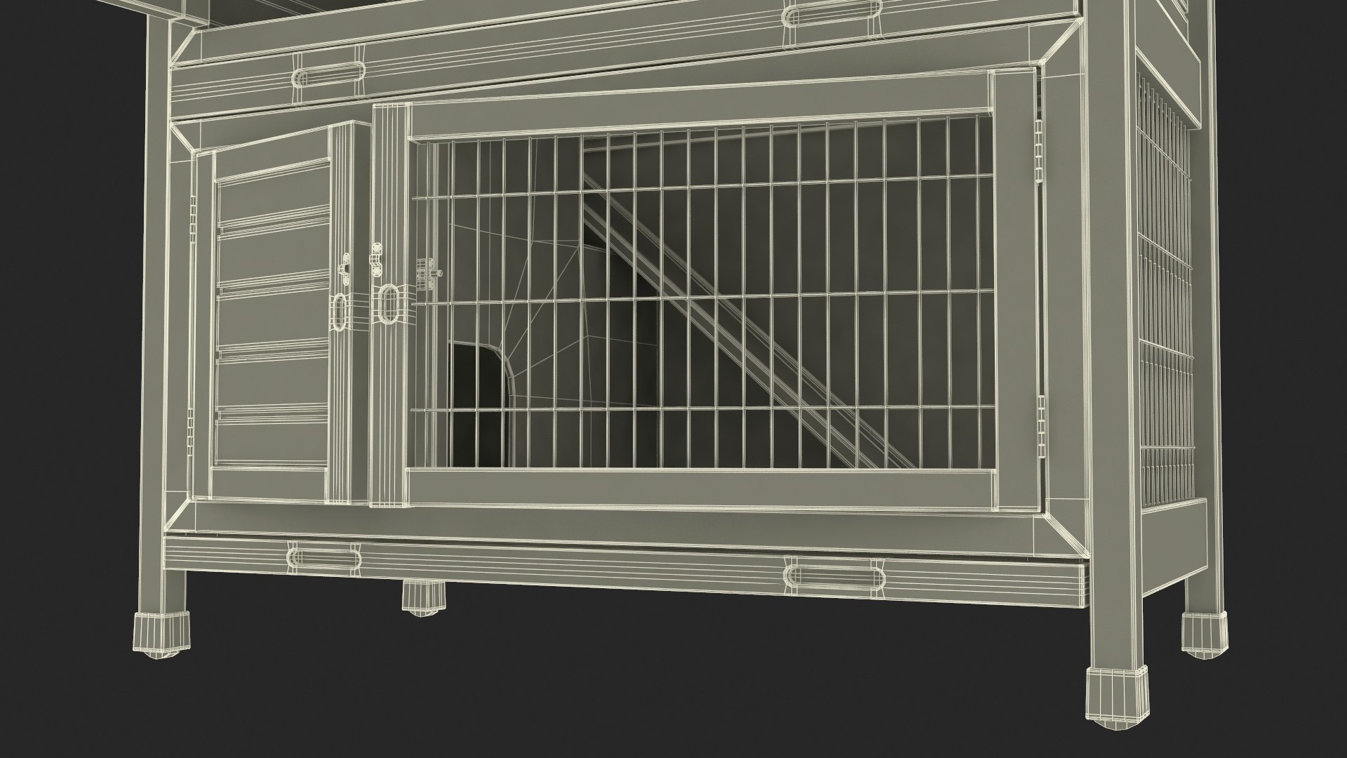 3D Wooden Rabbit Hutch - TurboSquid 2141432