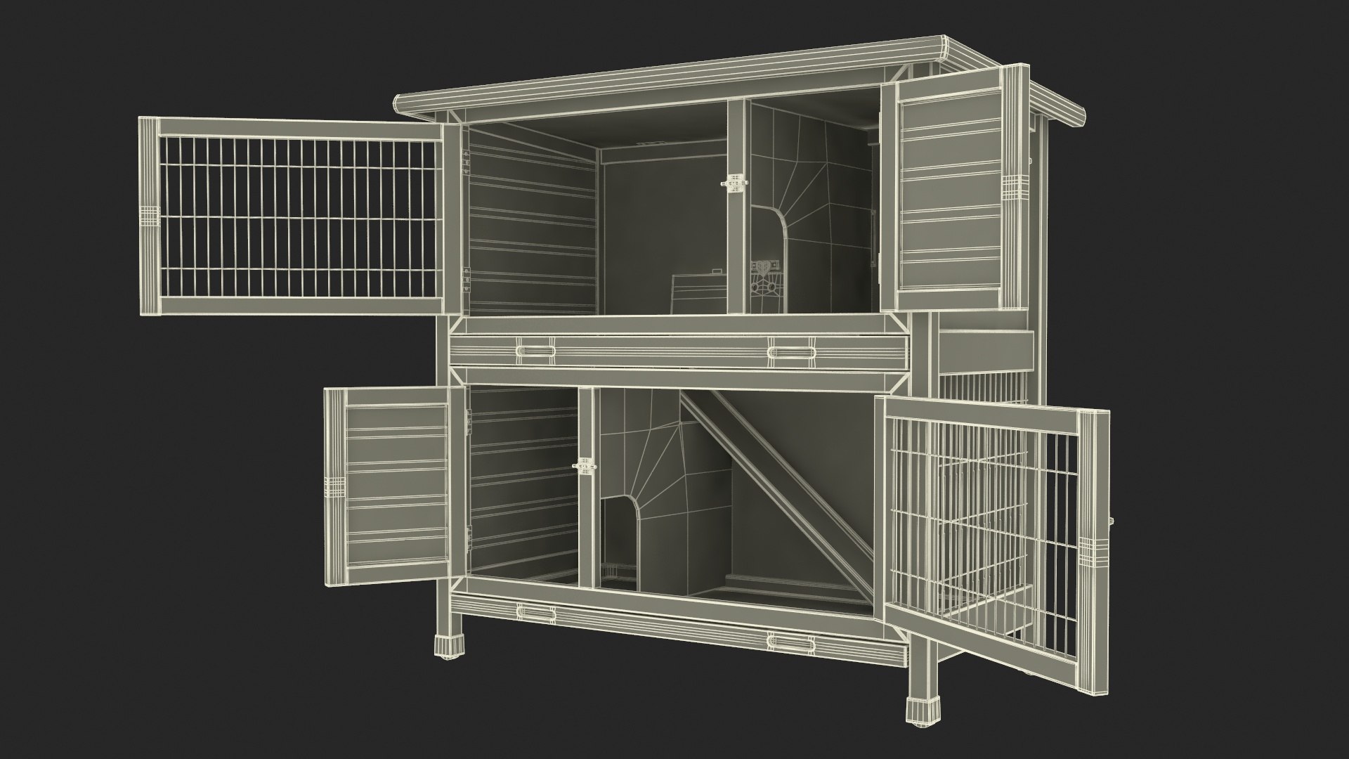3D Wooden Rabbit Hutch - TurboSquid 2141432