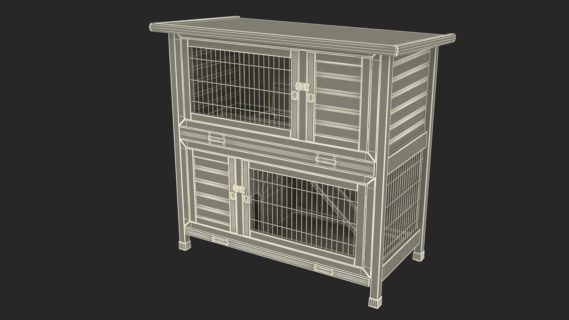 3D Wooden Rabbit Hutch - TurboSquid 2141432