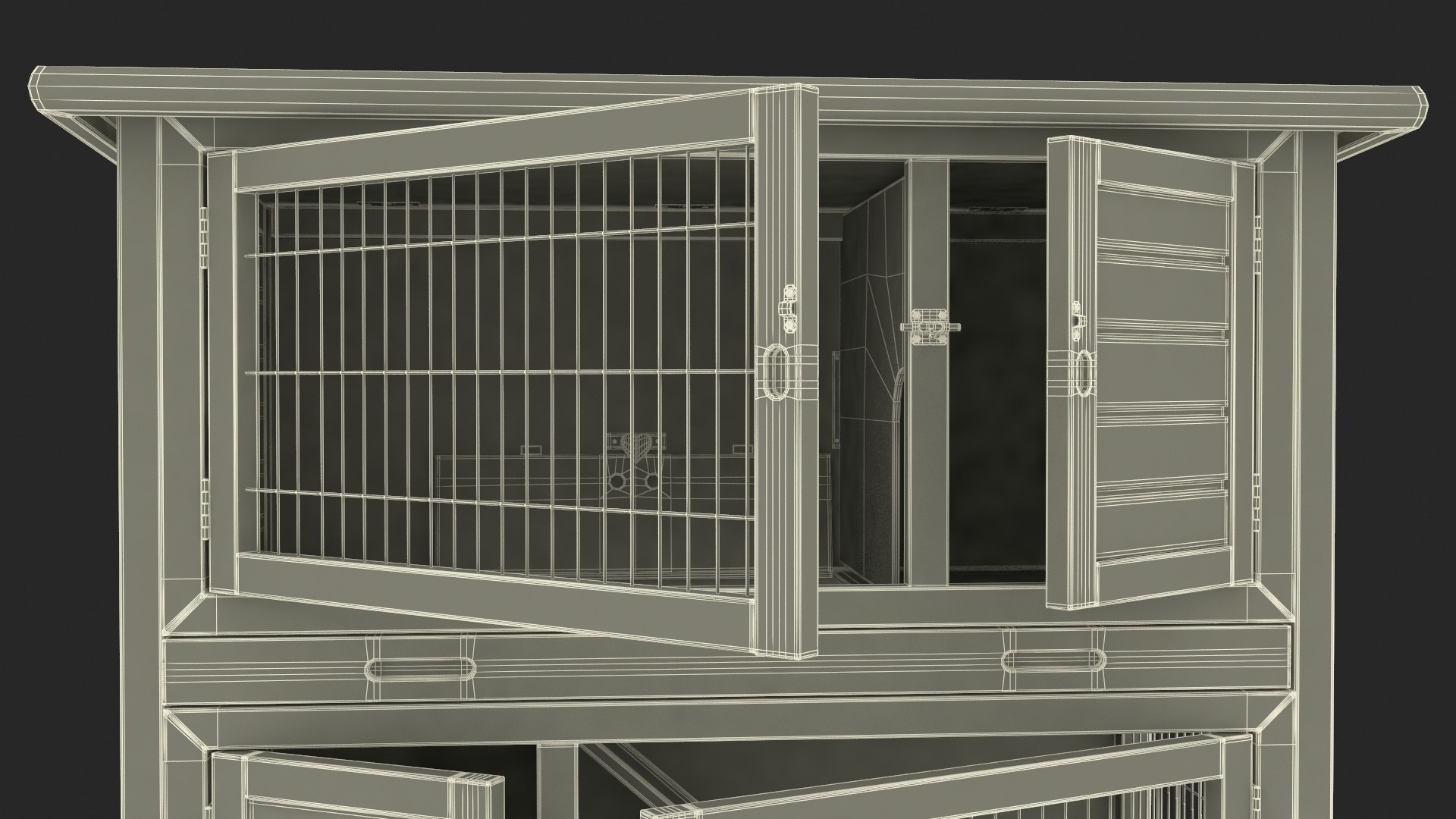 3D Wooden Rabbit Hutch - TurboSquid 2141432
