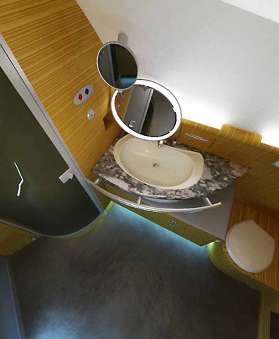 3d airbus 380 lavatory model
