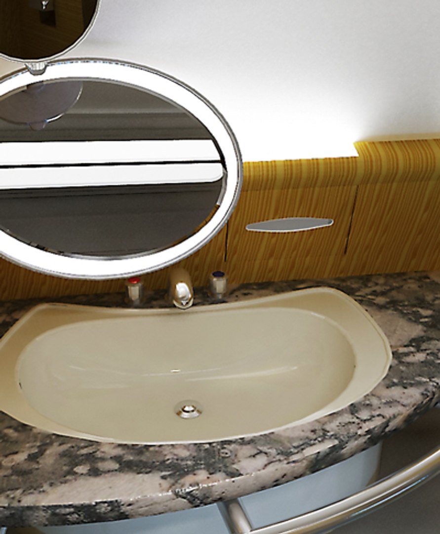 3d airbus 380 lavatory model