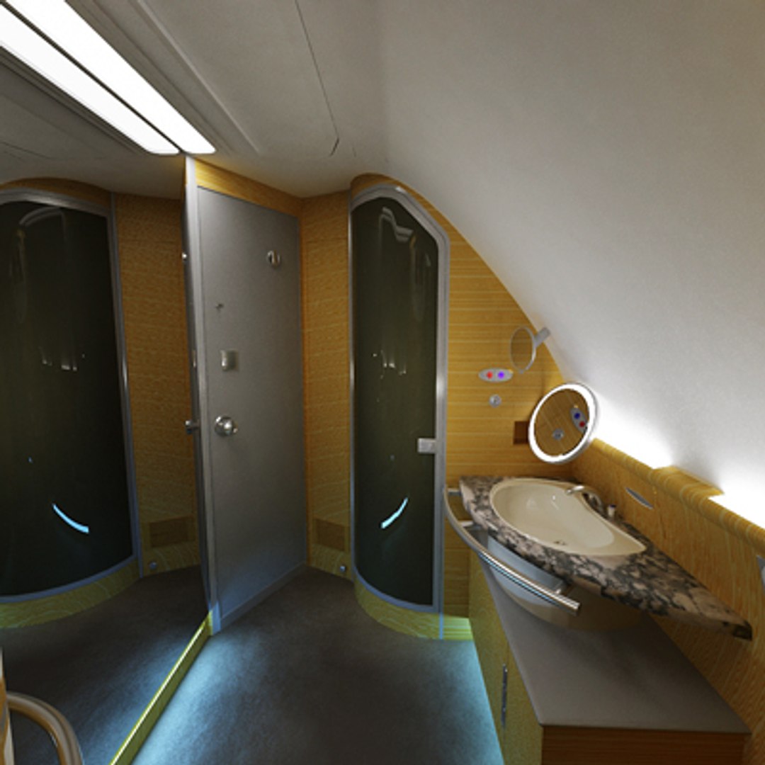 3d airbus 380 lavatory model