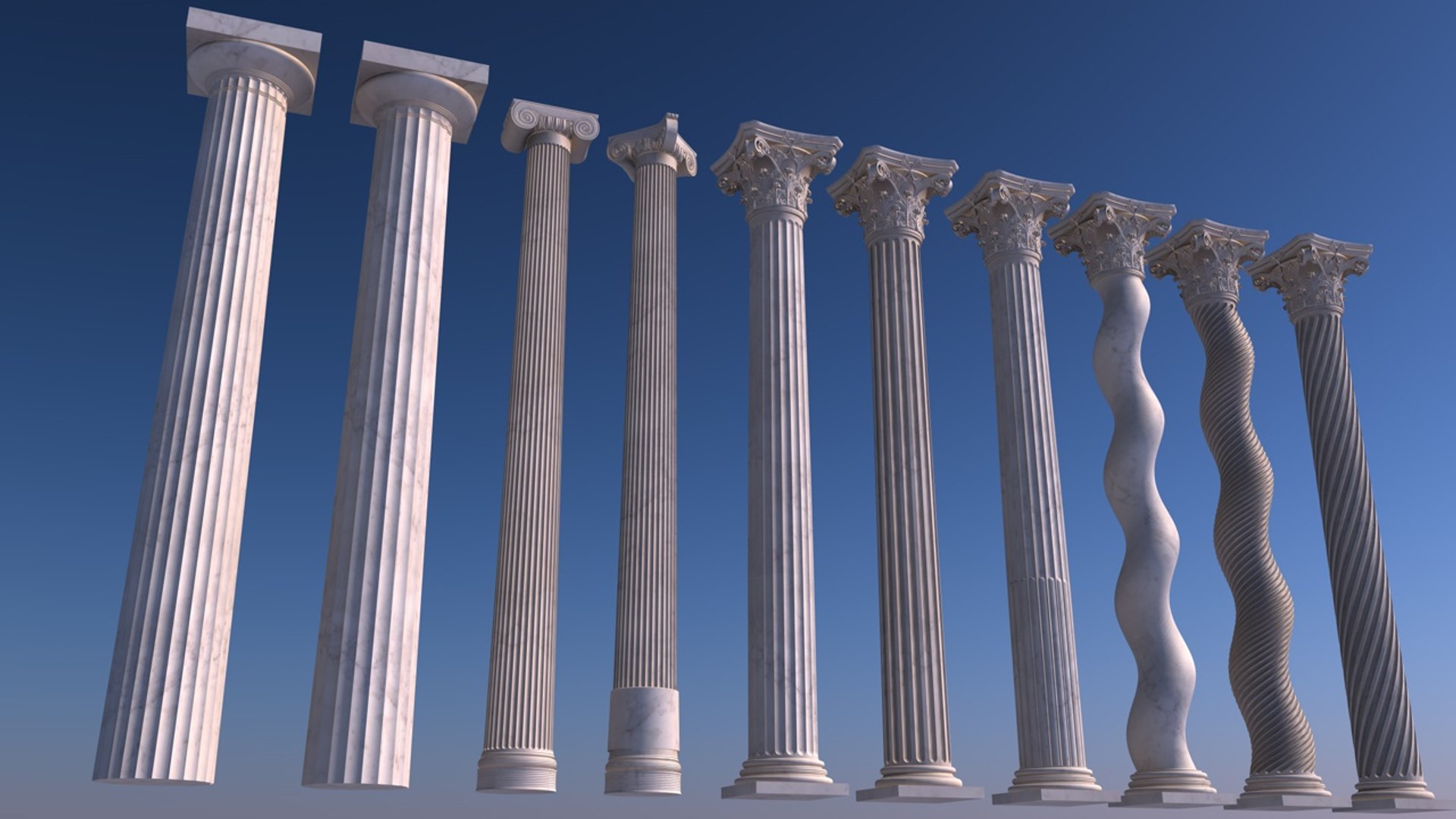 greek corinthian columns 3d 3ds