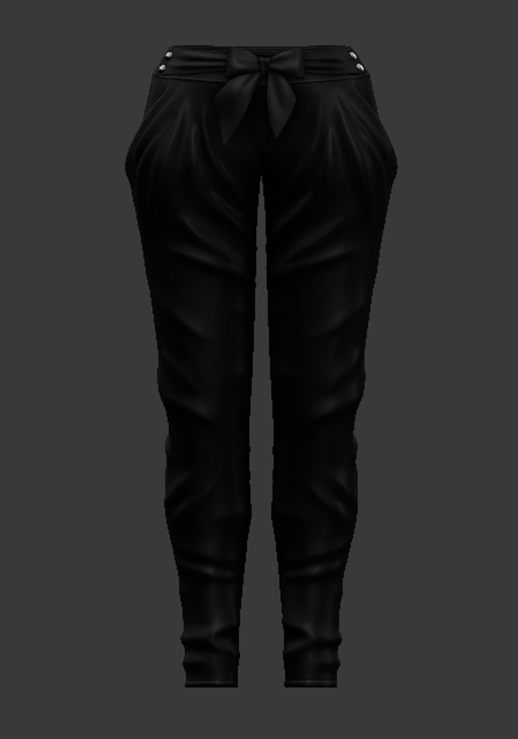 3D Bow Pants Black - TurboSquid 1203432