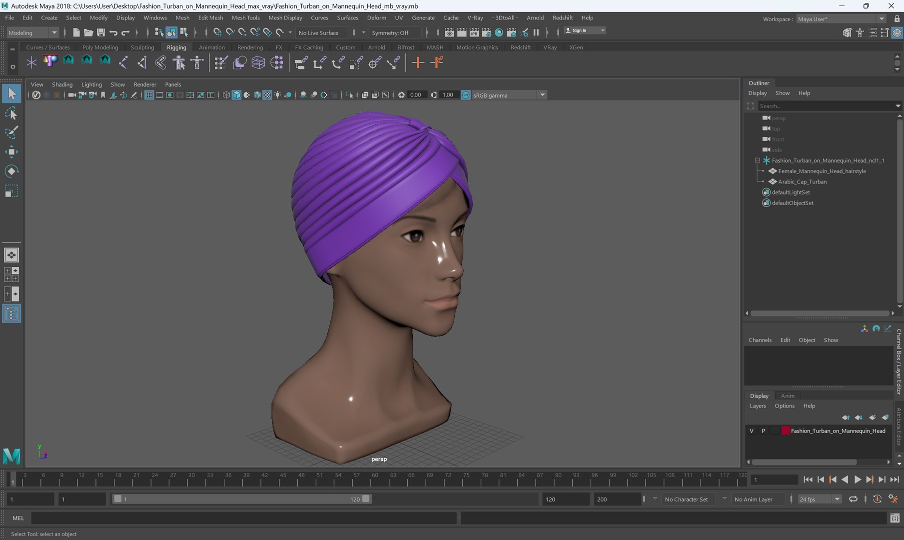 Fashion Turban On Mannequin Head 3D Model - TurboSquid 2390673