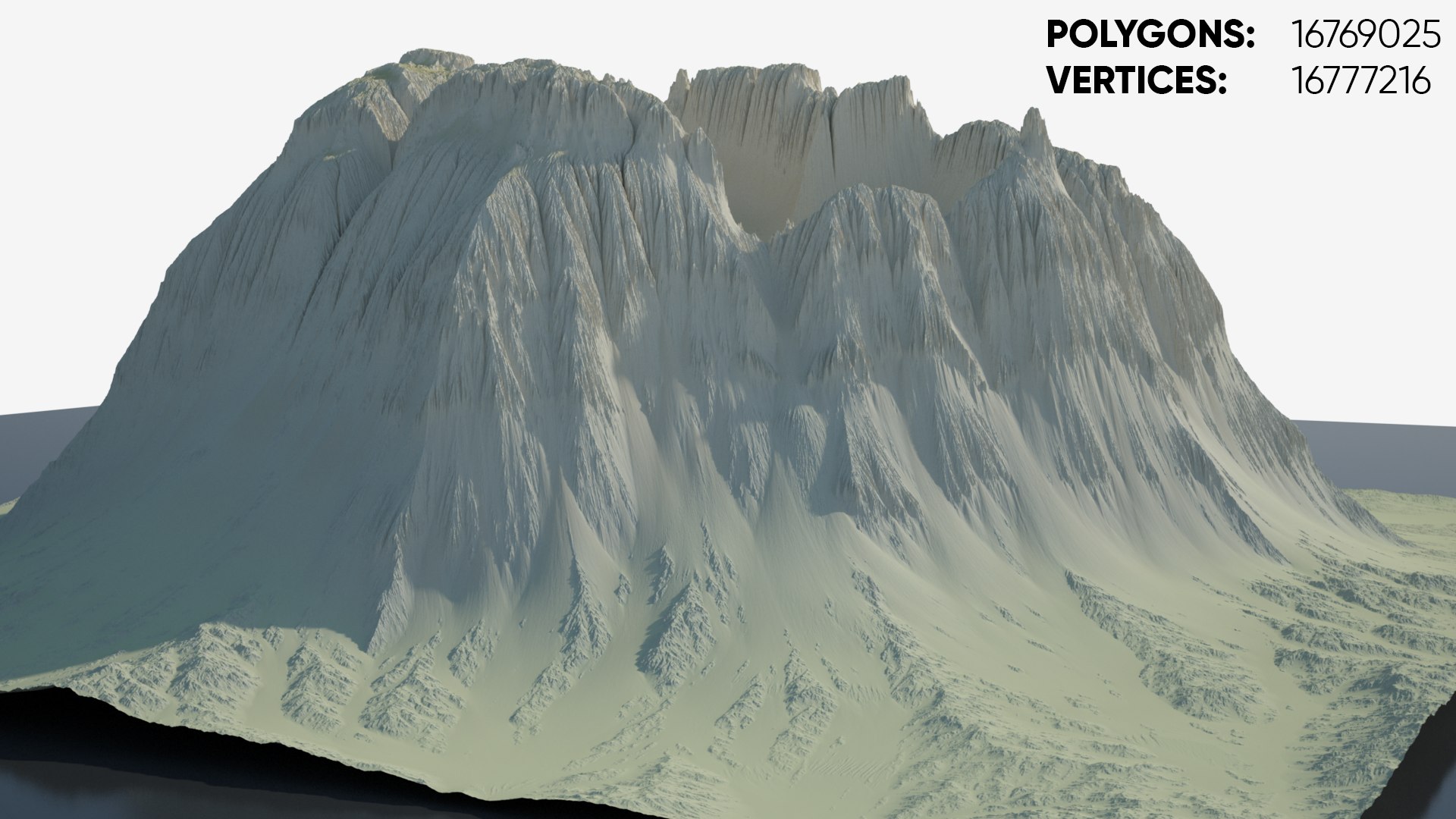 3D Model Highly Detailed Sci-fi Rocky Volcano With Sand Deposits ...
