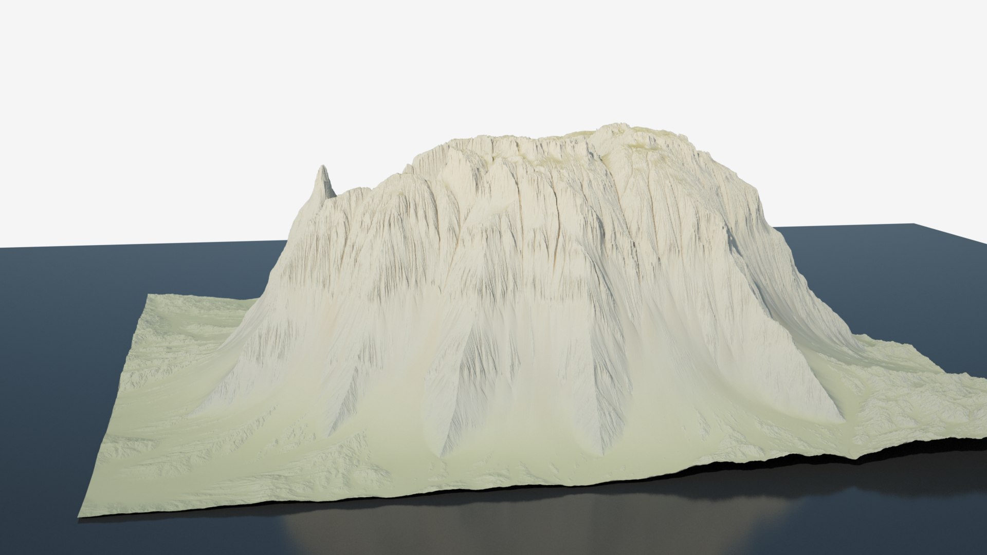 3D Model Highly Detailed Sci-fi Rocky Volcano With Sand Deposits ...