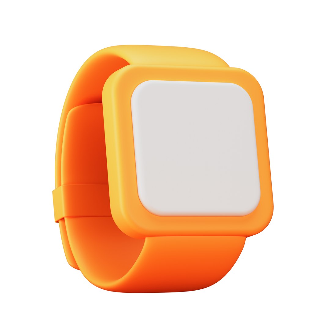 3D 3d Yellow Smart Watch - TurboSquid 2423469