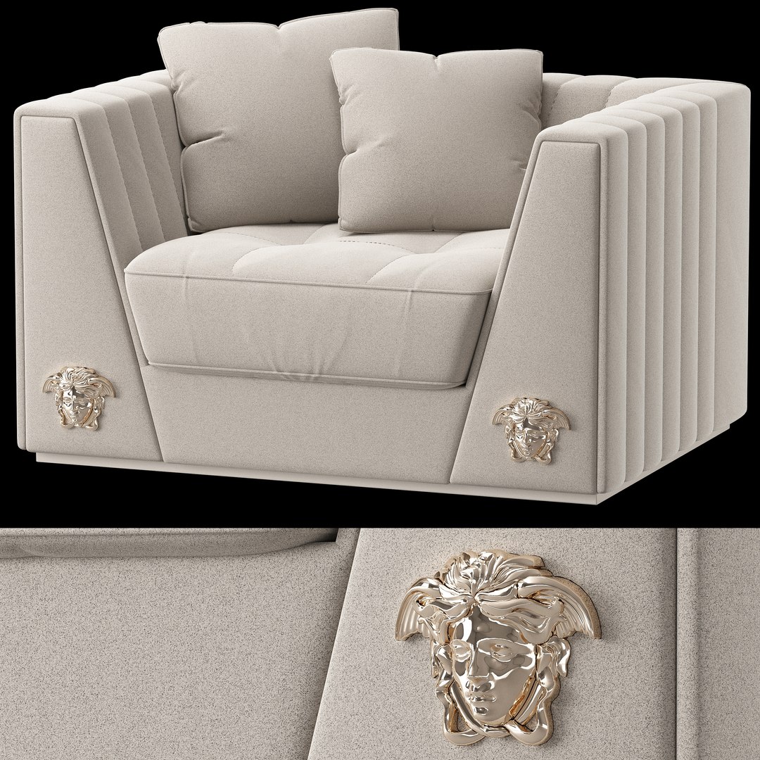 3D versace home via gesu armchair - TurboSquid 2110983