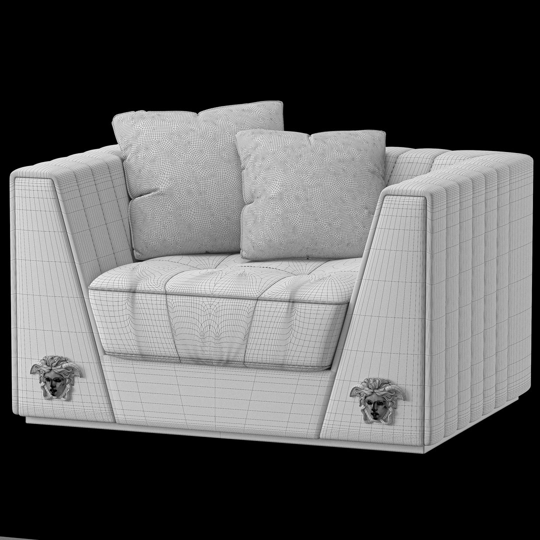 3D versace home via gesu armchair - TurboSquid 2110983