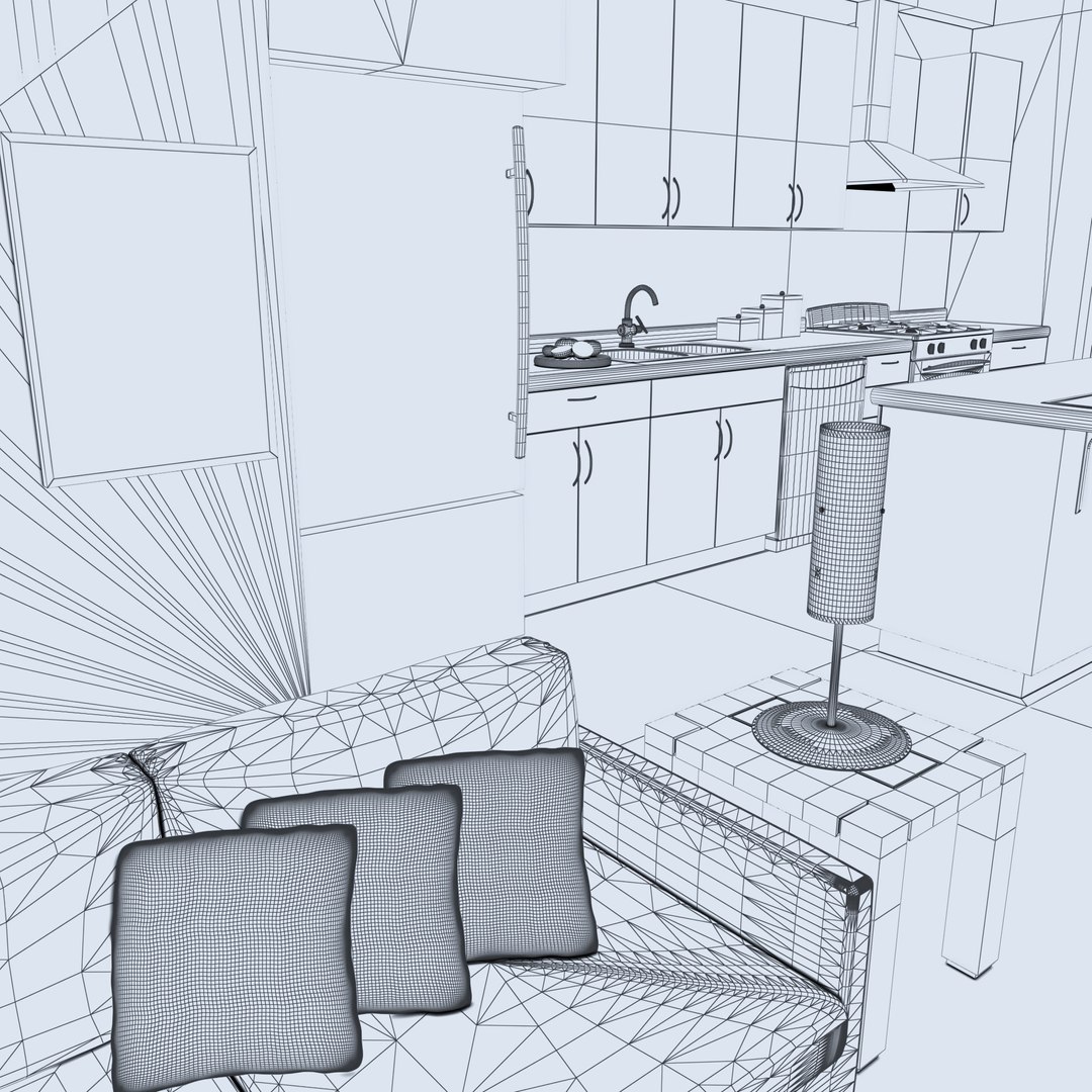 def modern classic living room 3d model