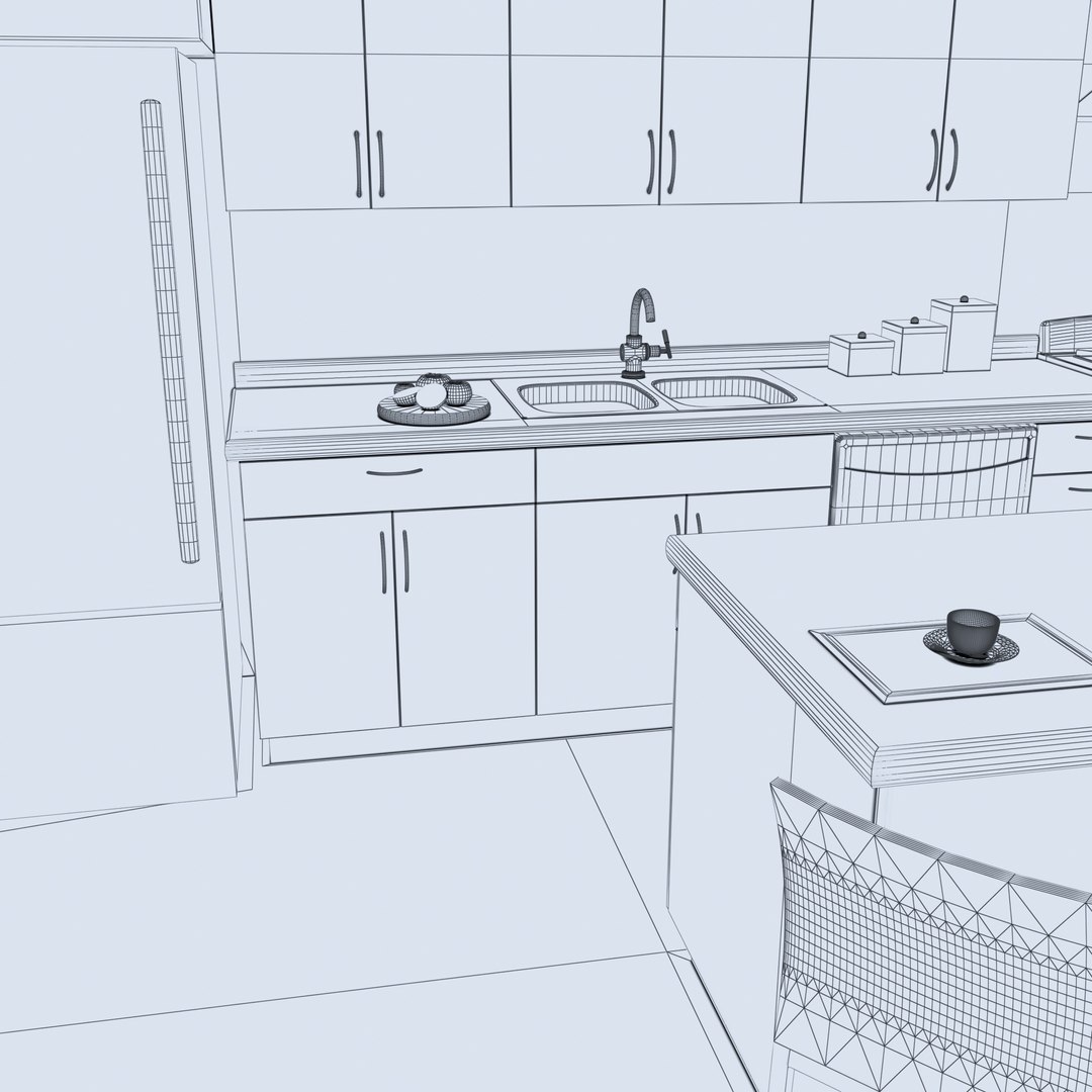 def modern classic living room 3d model