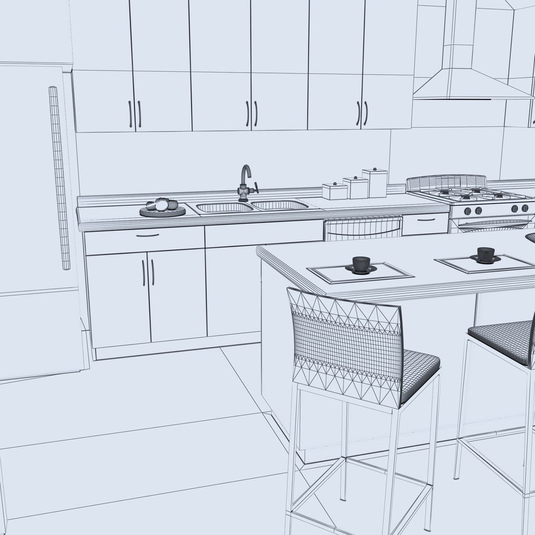 def modern classic living room 3d model