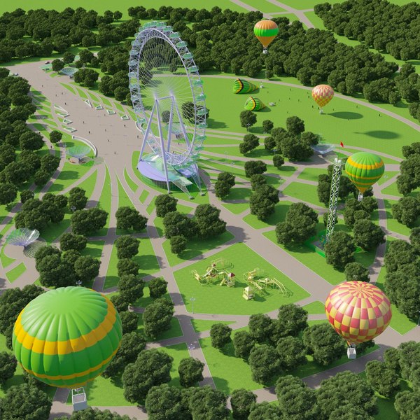 park landscaping 3d 3ds