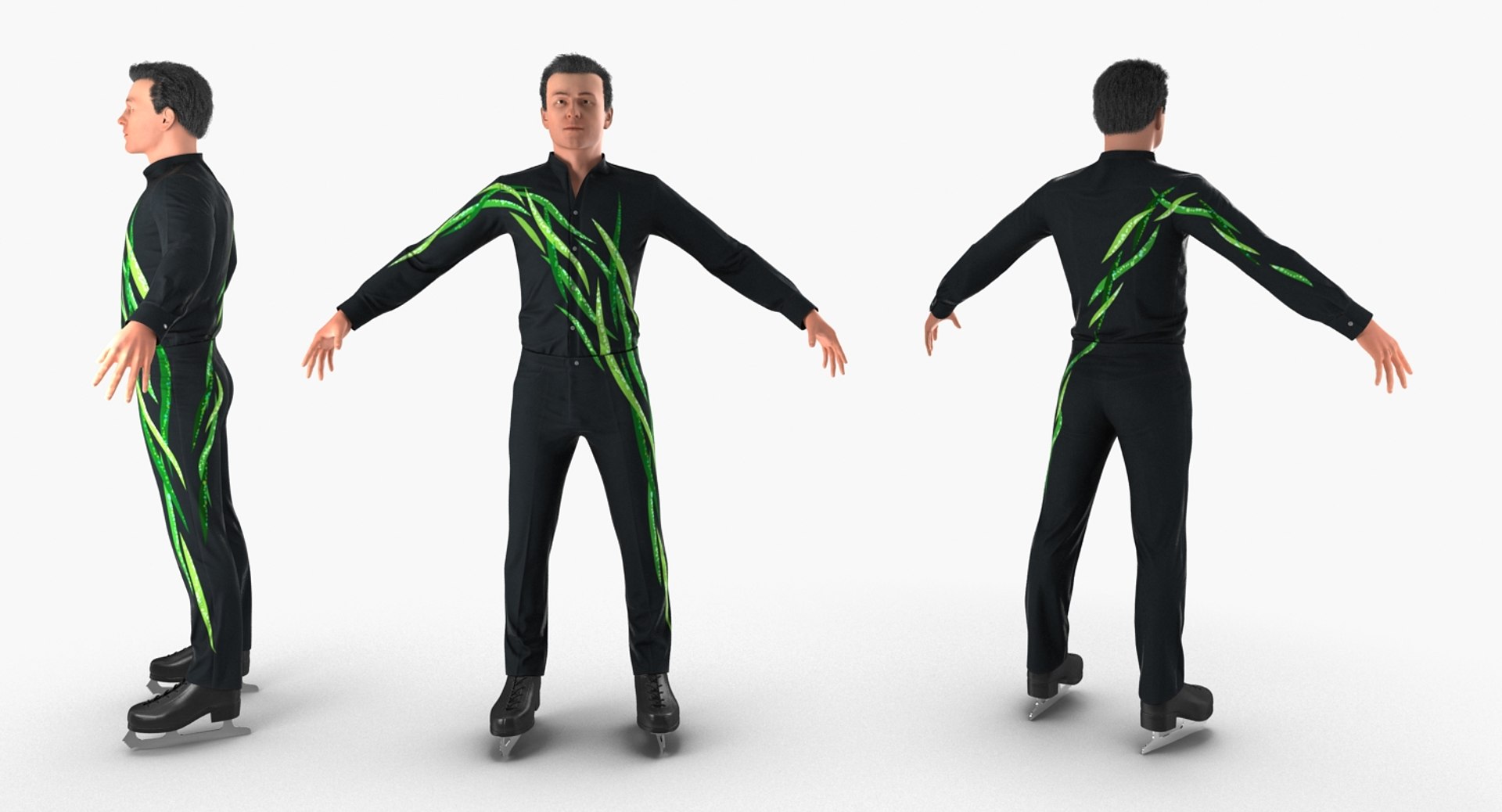 male figure skater 2 3d model