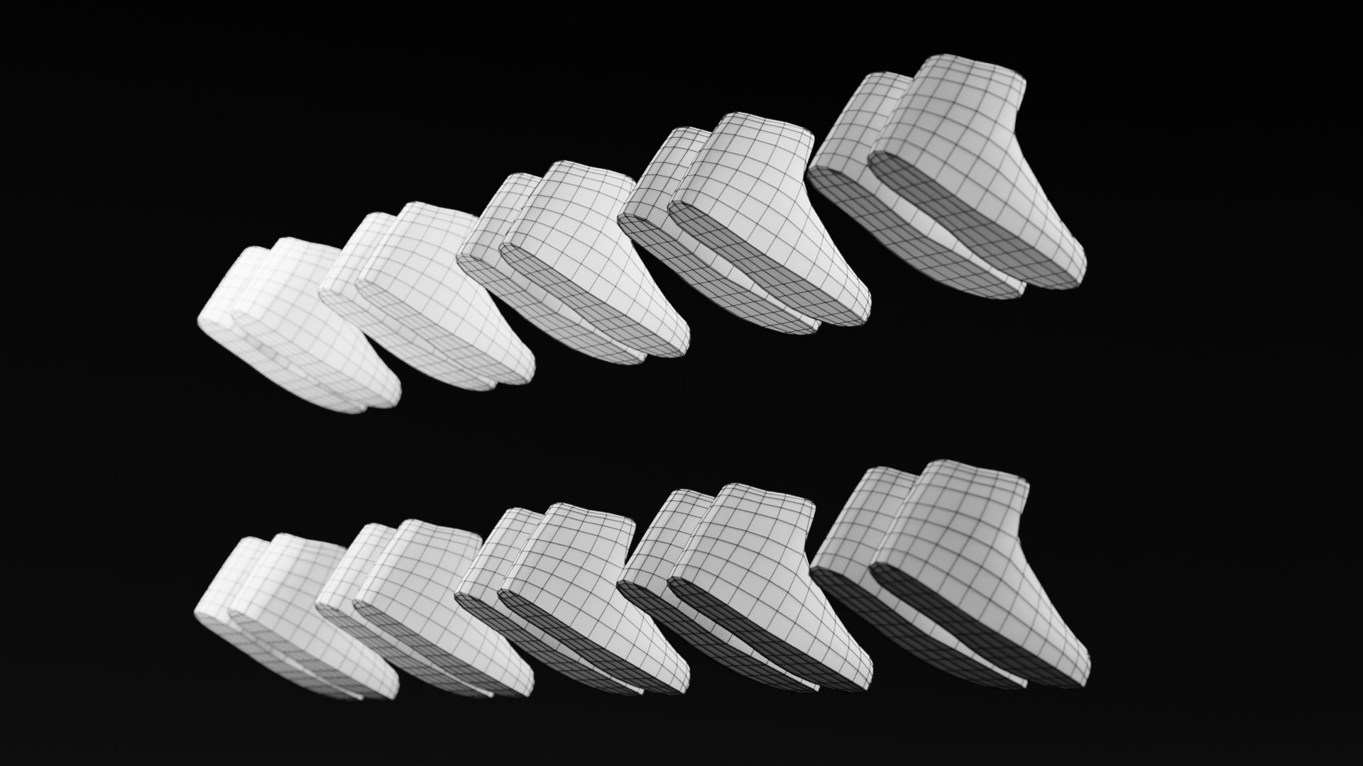 3D Air Jordan Nike Shoes - Pack Of 10 - TurboSquid 2190369
