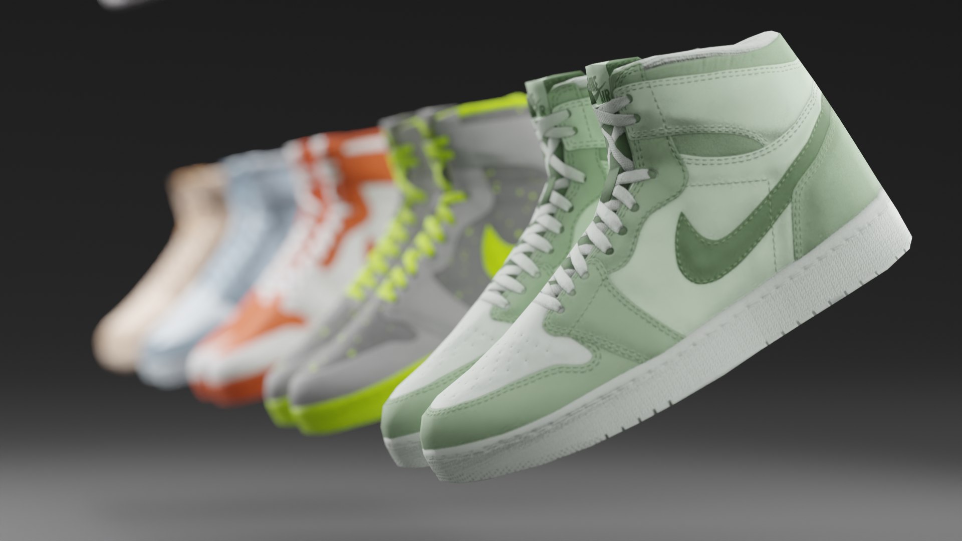 3D Air Jordan Nike Shoes - Pack Of 10 - TurboSquid 2190369