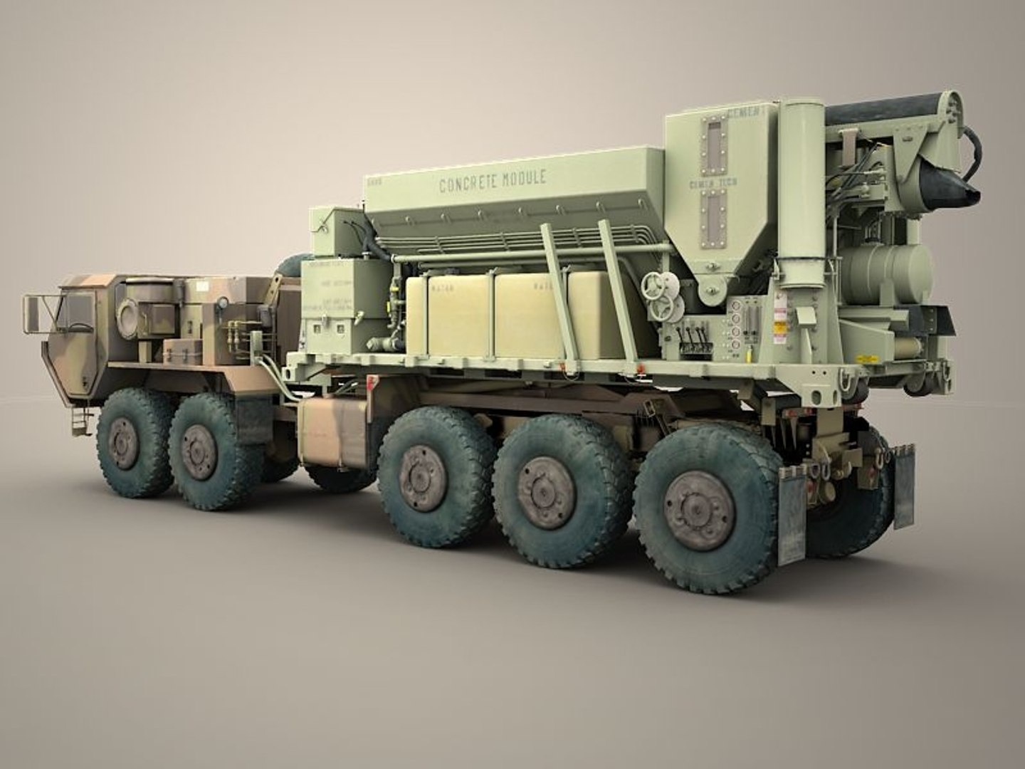 Pls Concrete Mixer Module 3d Model