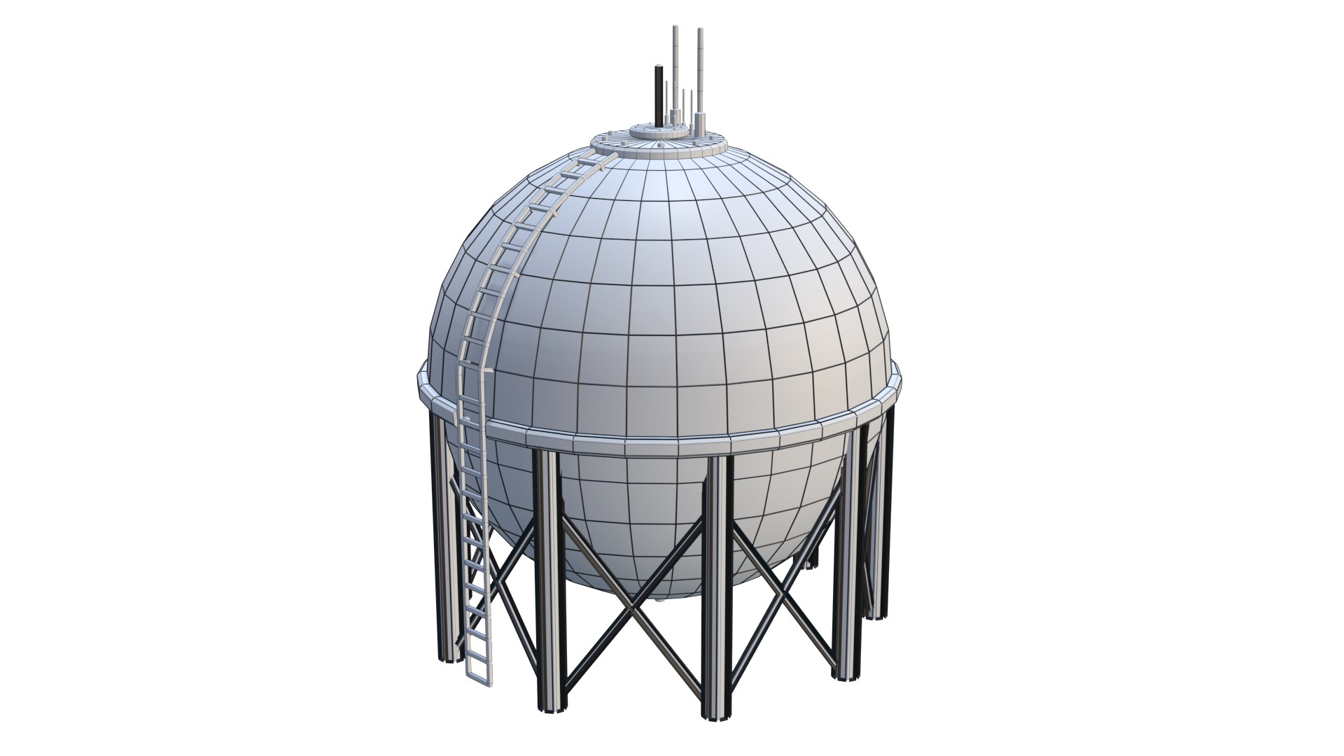 Industrial Sphere Tank 3D Model - TurboSquid 2376157