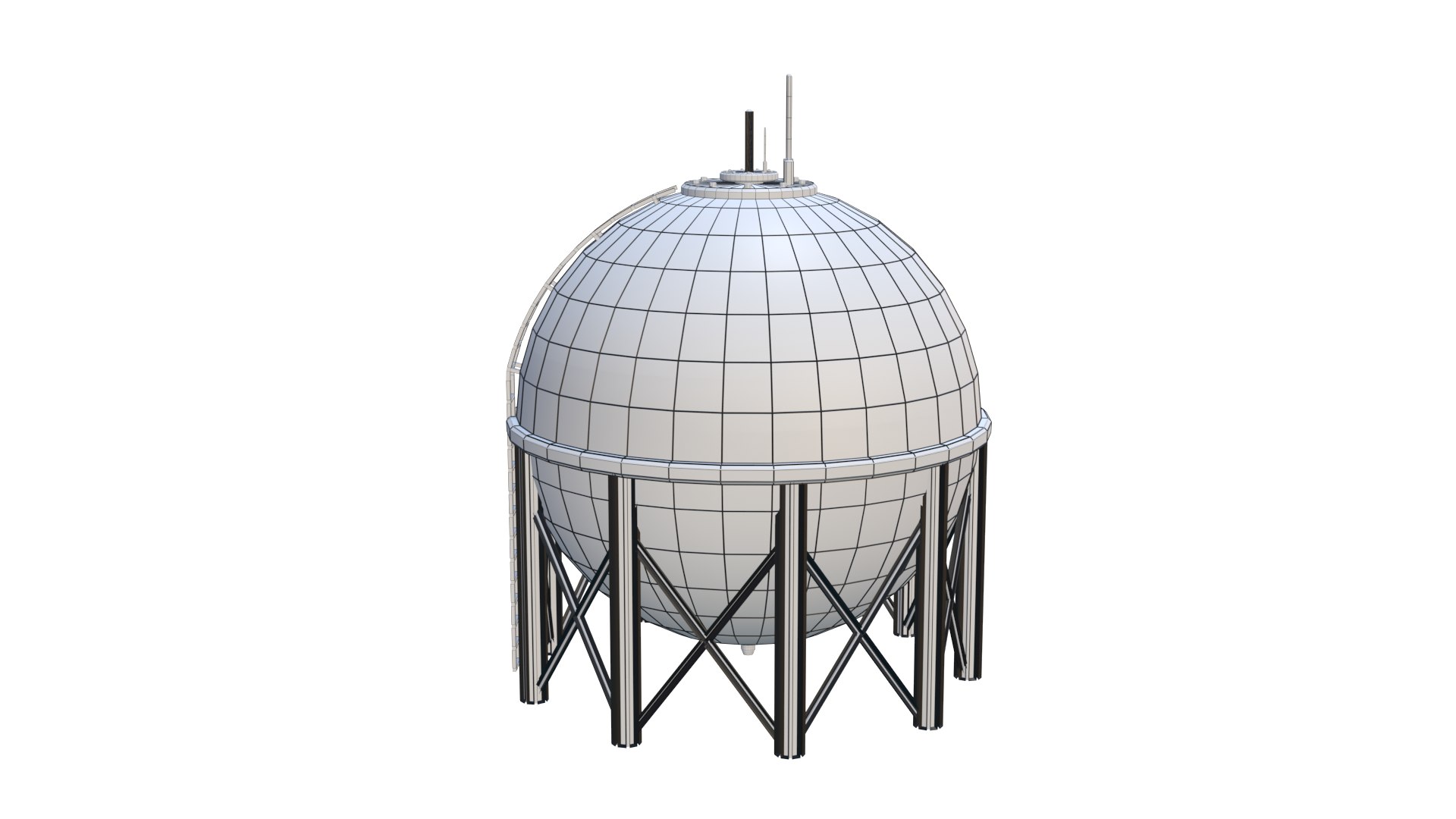 Industrial Sphere Tank 3D Model - TurboSquid 2376157