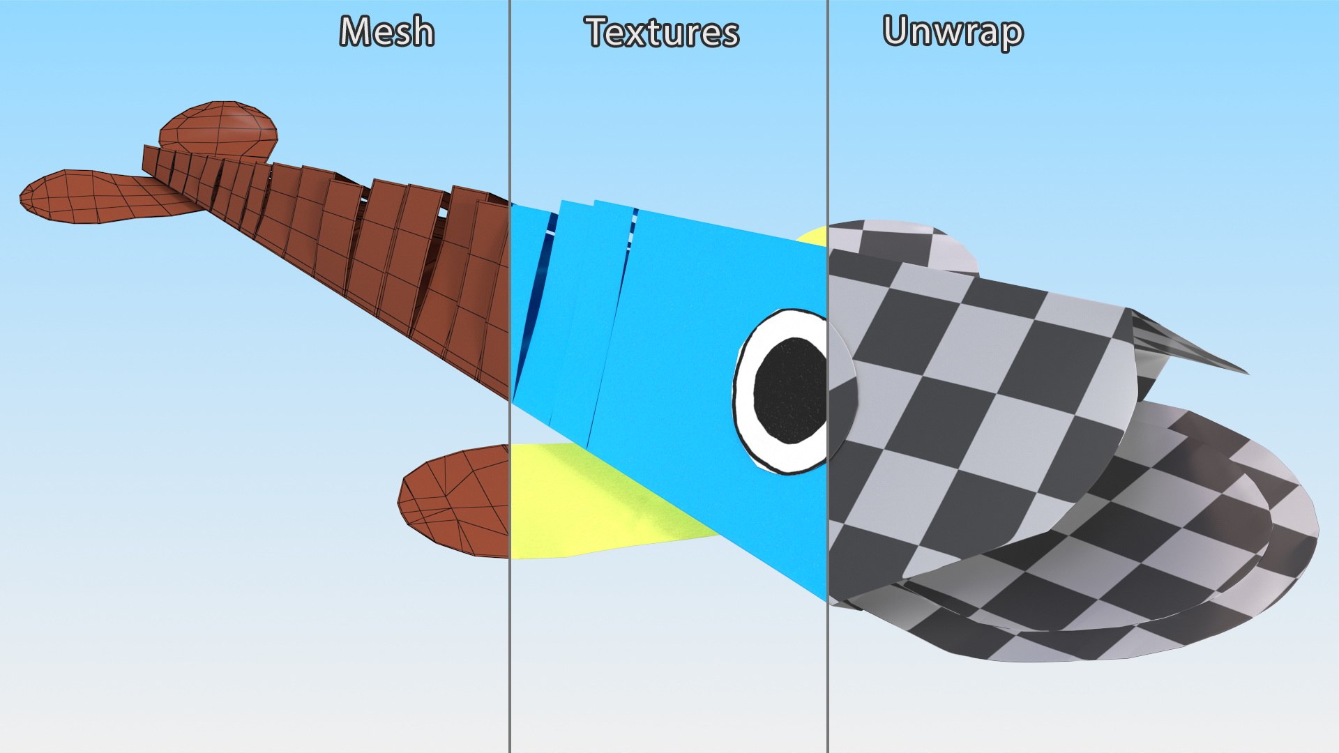 3D Craft Paper Toy Fish - TurboSquid 1933624