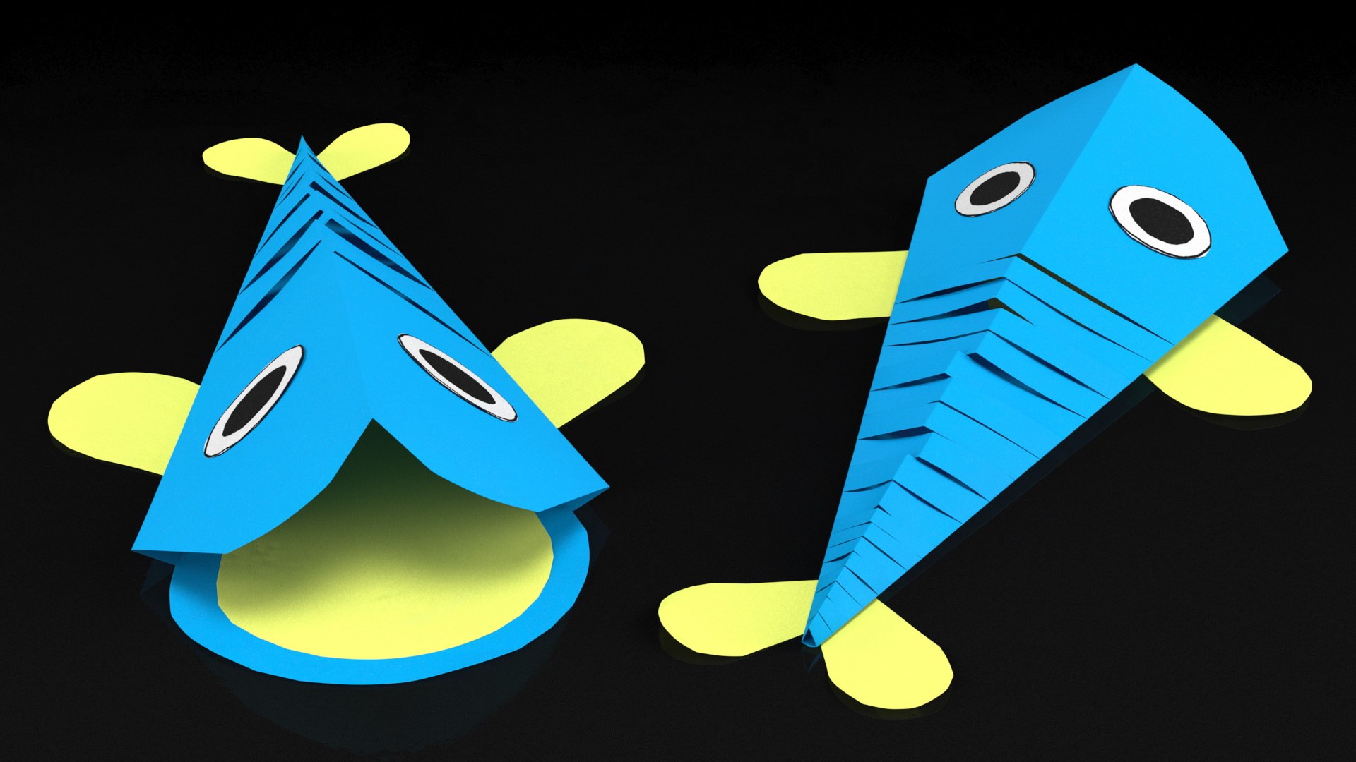 3D Craft Paper Toy Fish - TurboSquid 1933624