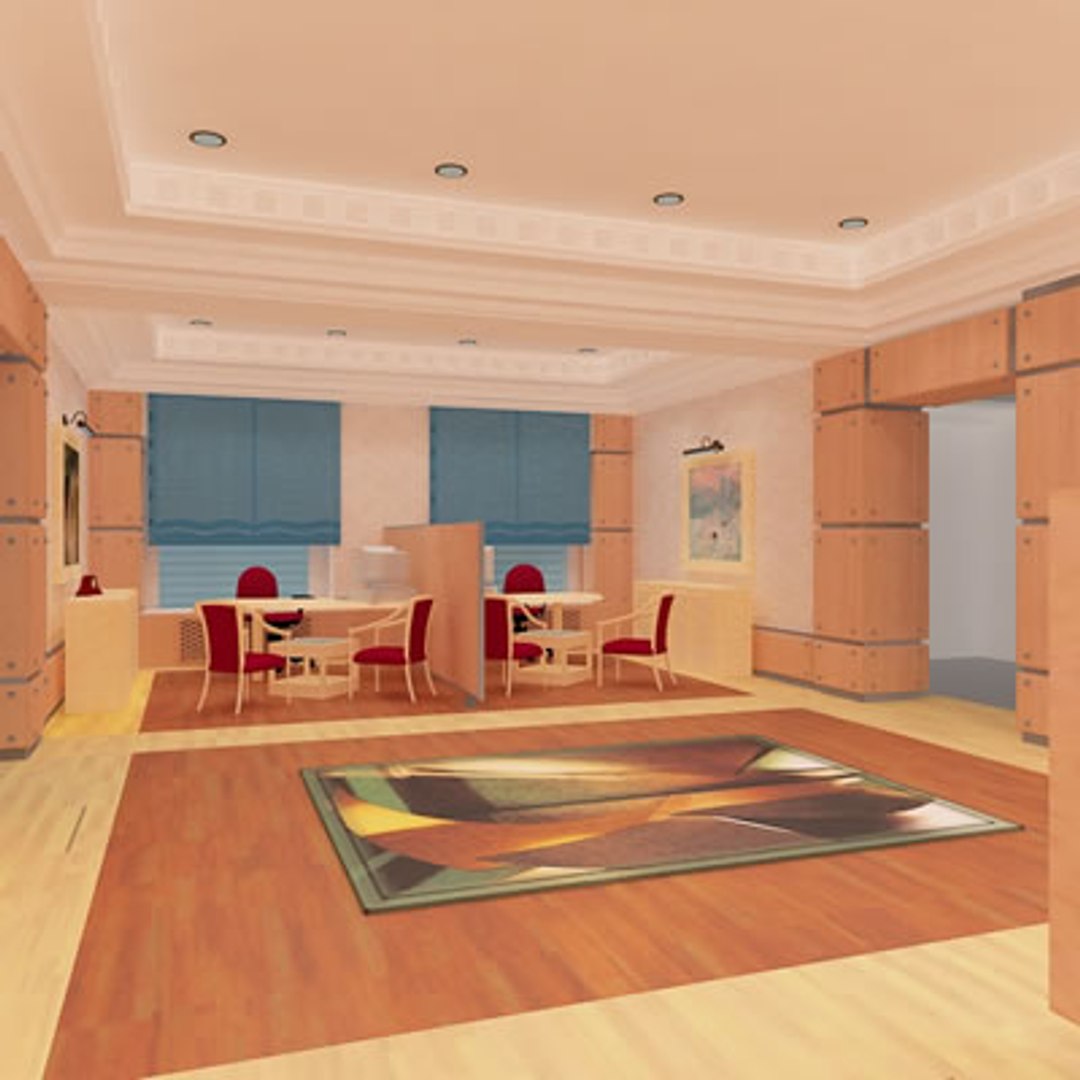Hall Lounge Interior 3d Model
