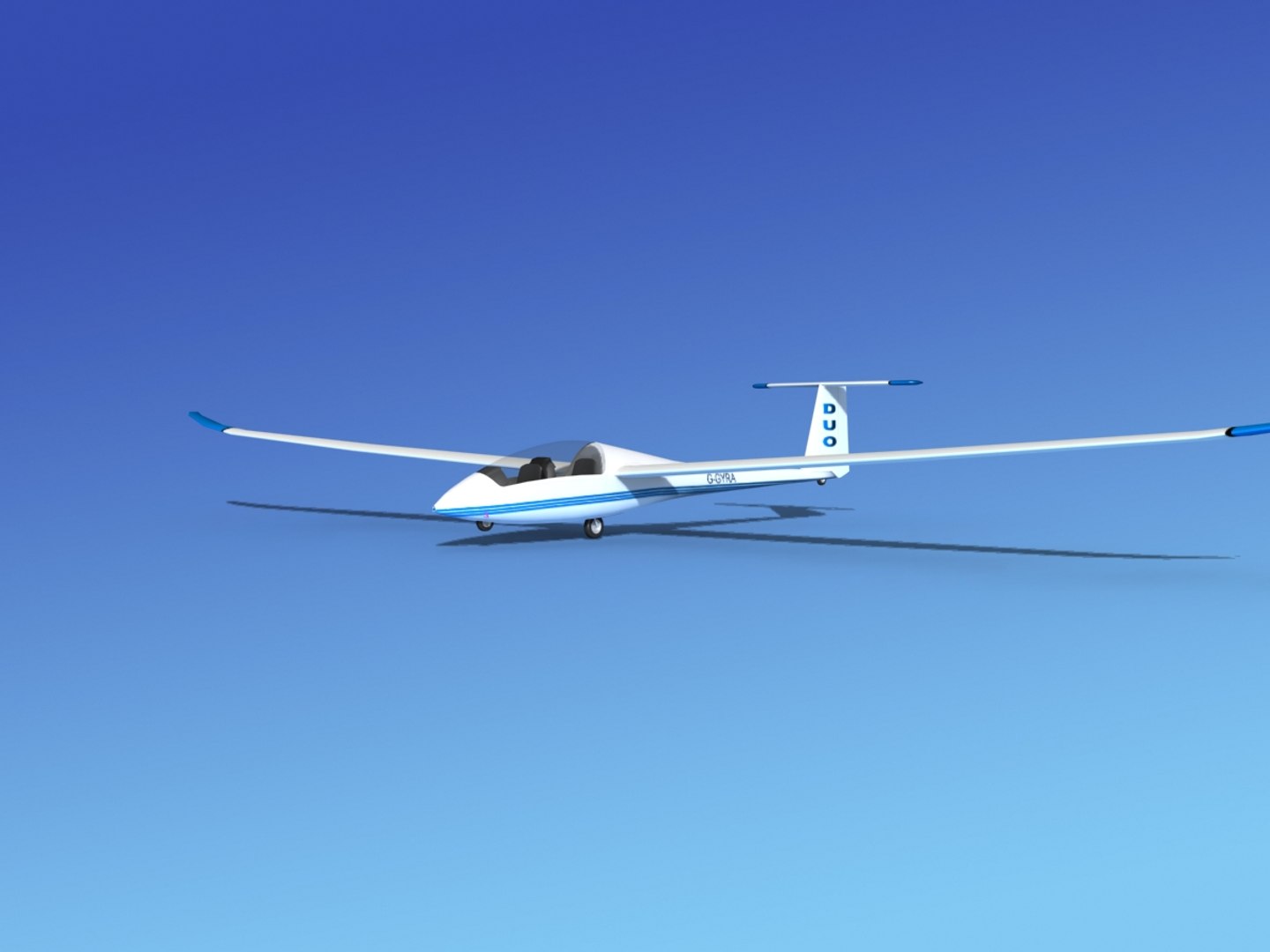 3d Model Discus Duo Sailplane Plane