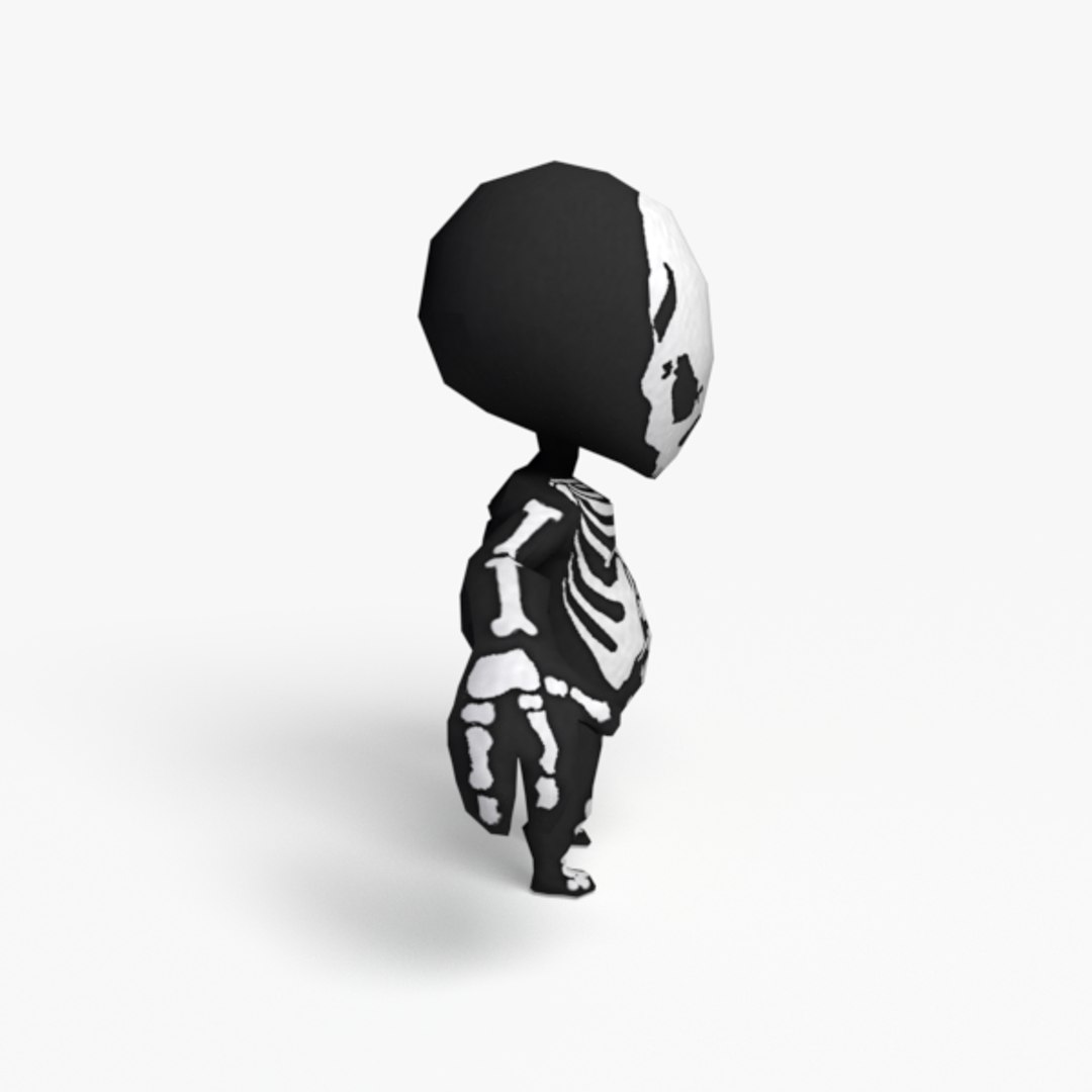 obj toon skeleton character