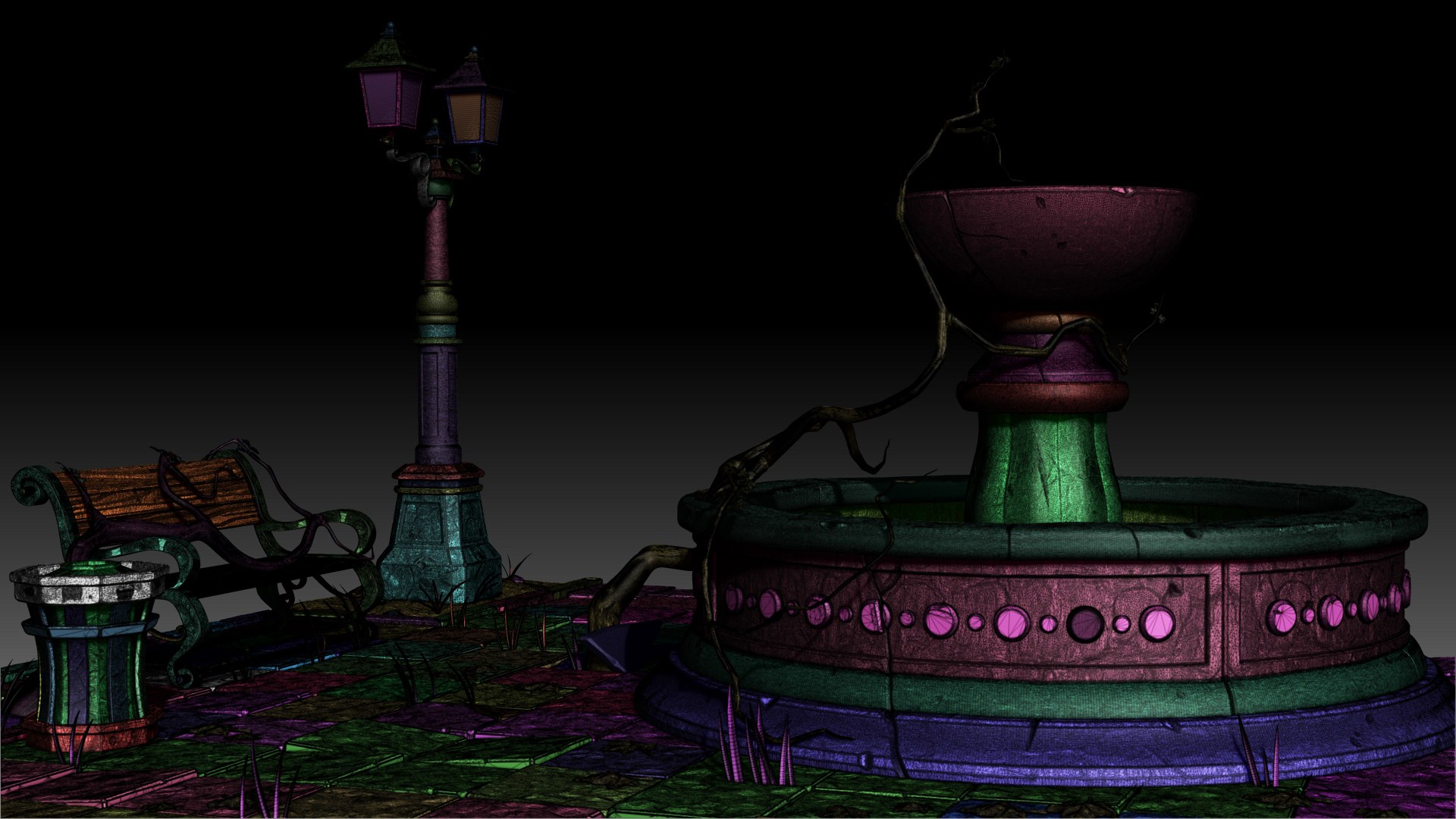 Stylized park 3D model - TurboSquid 2101592