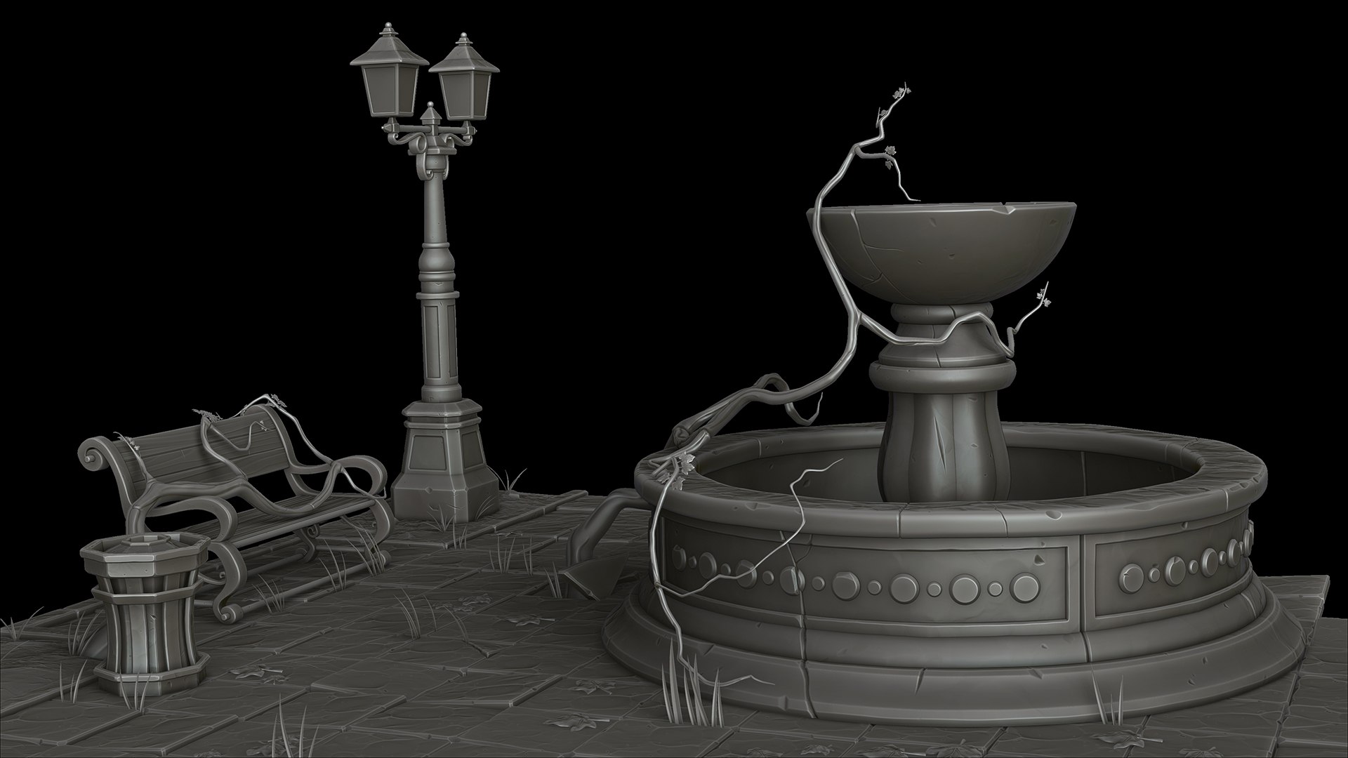 Stylized park 3D model - TurboSquid 2101592
