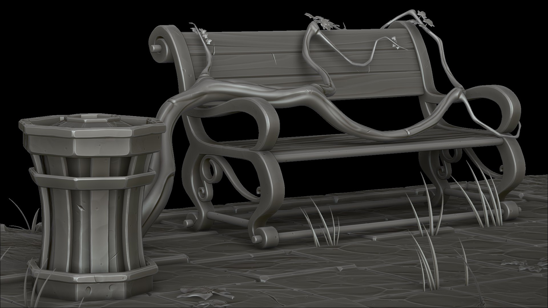 Stylized park 3D model - TurboSquid 2101592