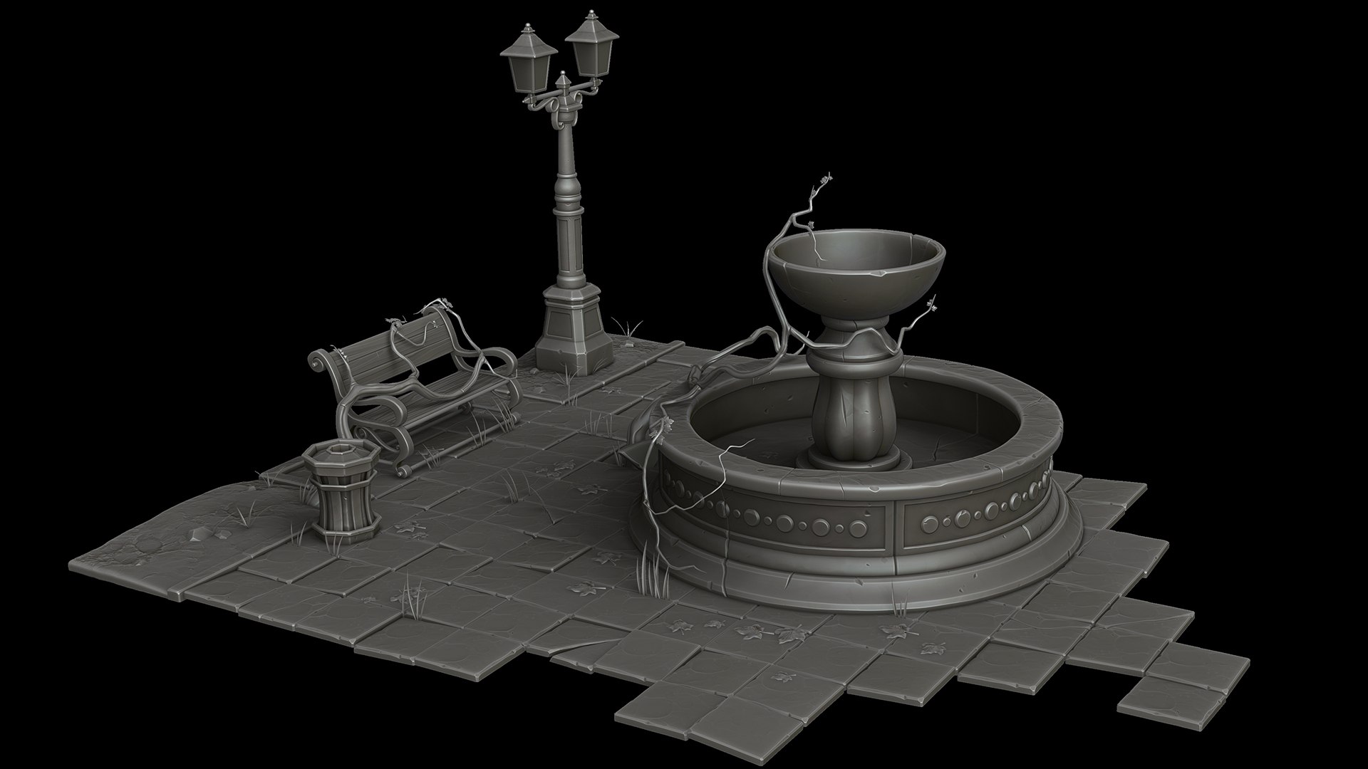 Stylized park 3D model - TurboSquid 2101592