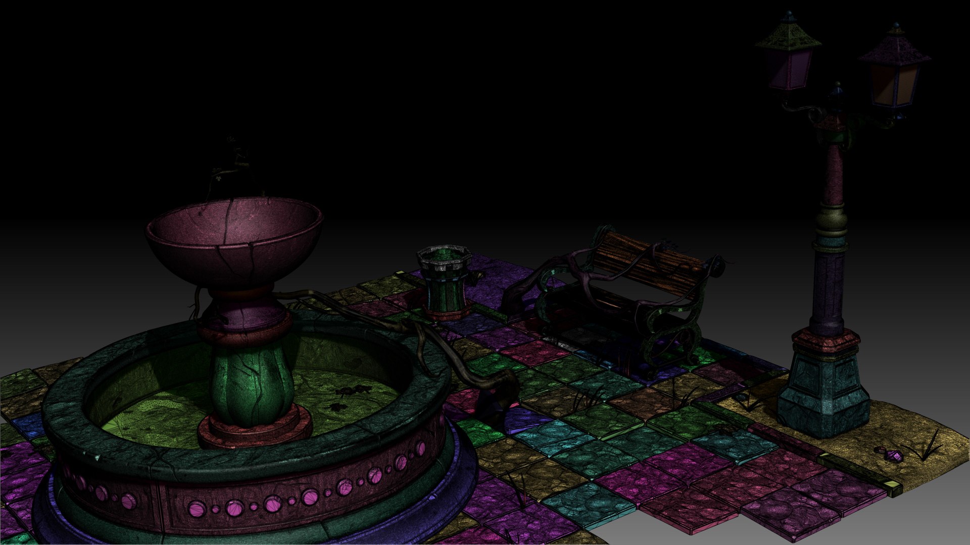 Stylized park 3D model - TurboSquid 2101592