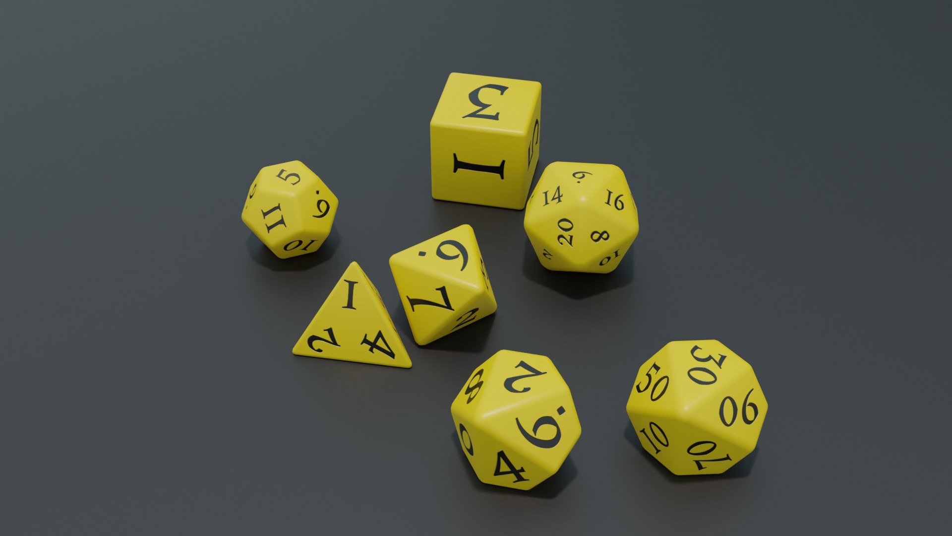 RPG Dice Asset Yellow Model - TurboSquid 1748711