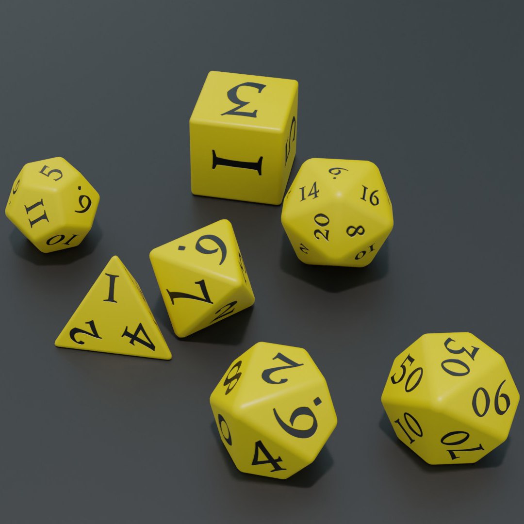 RPG Dice Asset Yellow Model - TurboSquid 1748711