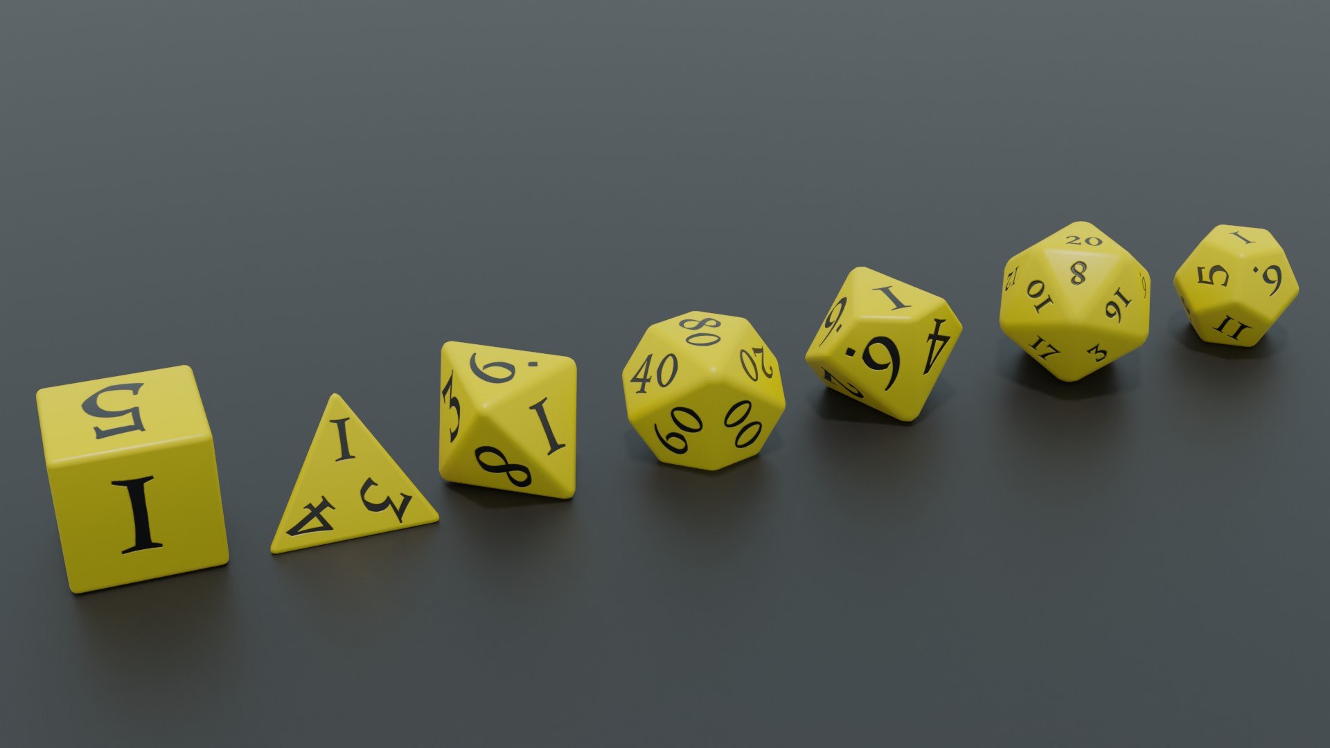 RPG Dice Asset Yellow Model - TurboSquid 1748711