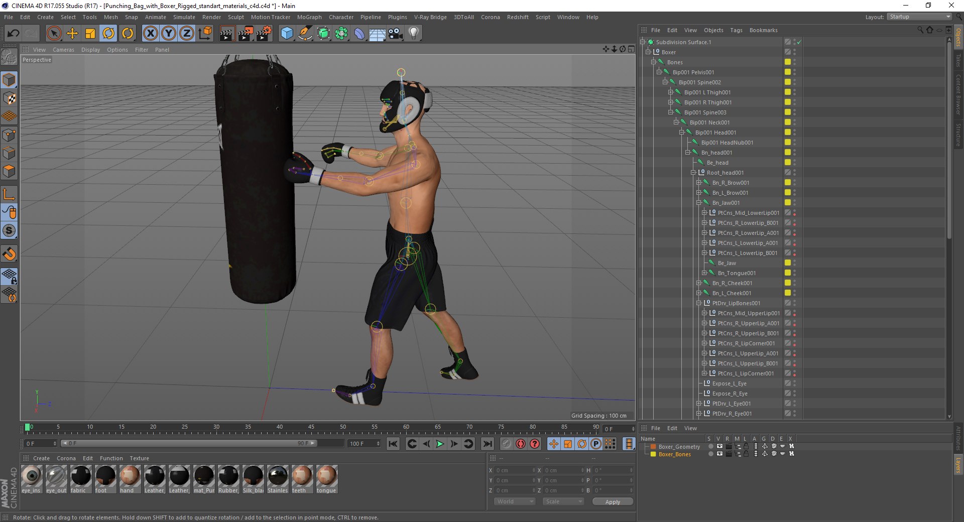 3D punching bag boxer rigged - TurboSquid 1495071