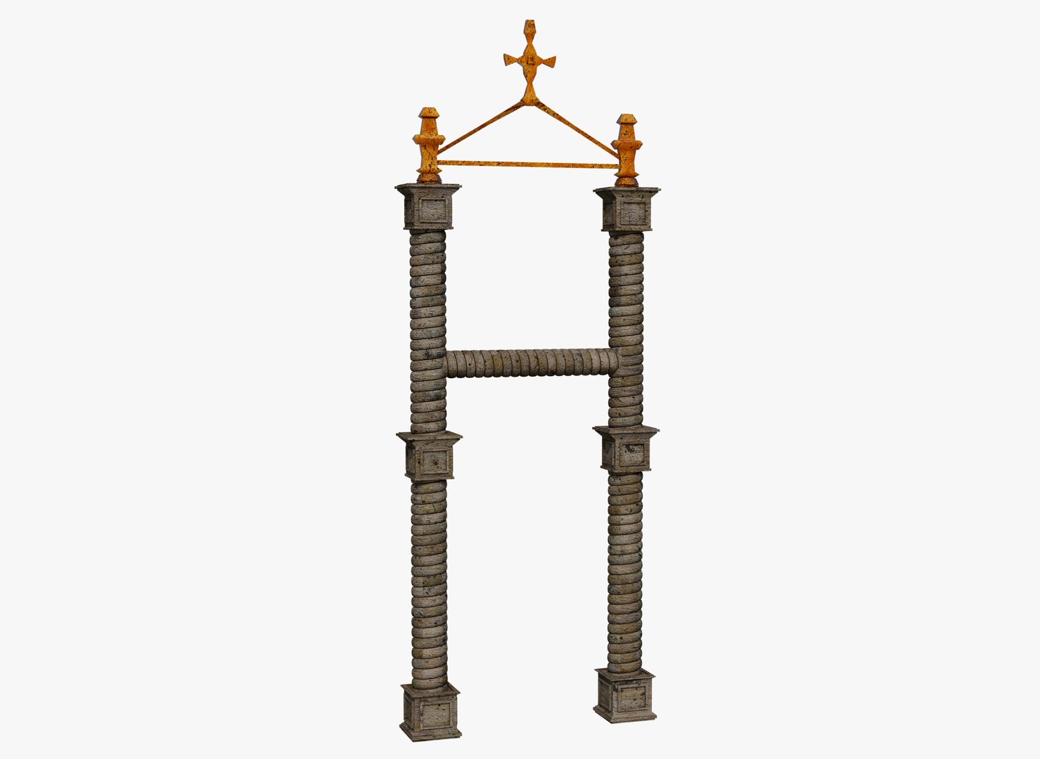 Free Ancient GAte Pillars Model - TurboSquid 2063423