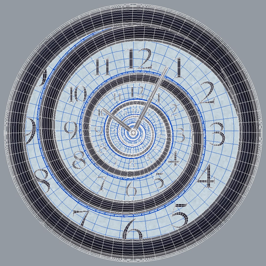 3d Model Hypnotic Spiral Wall Clock