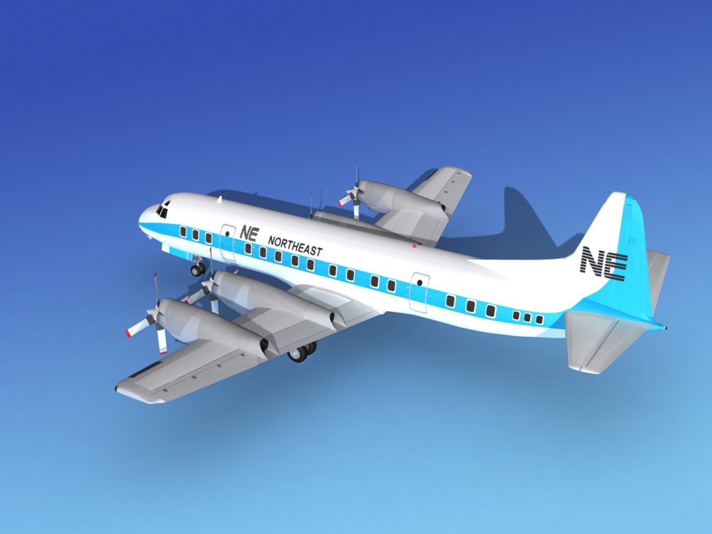 propellers electra airline lockheed 3d model