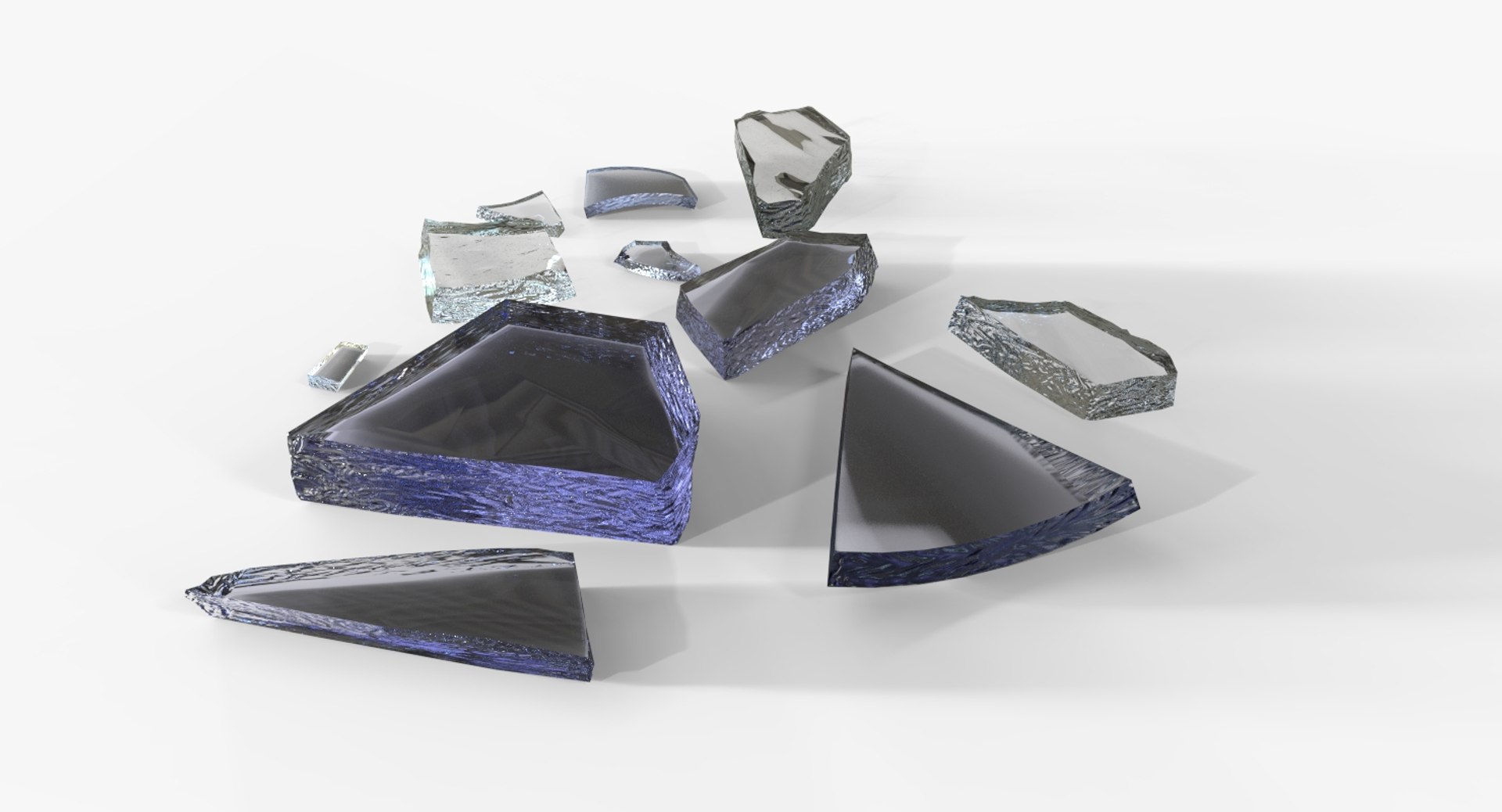 Broken Glass Pieces 3D Model - TurboSquid 1400378