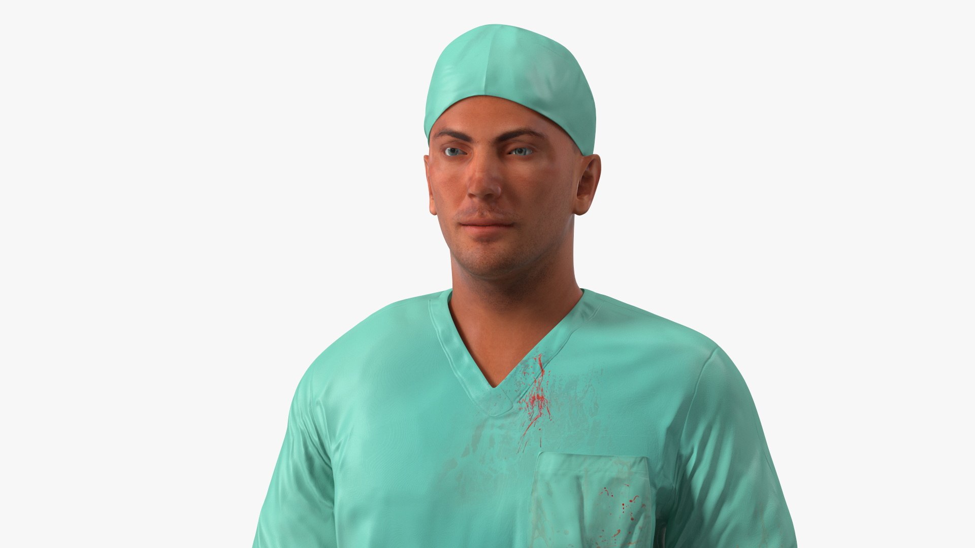 Male Surgeon Doctor Stained Blood Clothes Rigged for Maya 3D ...