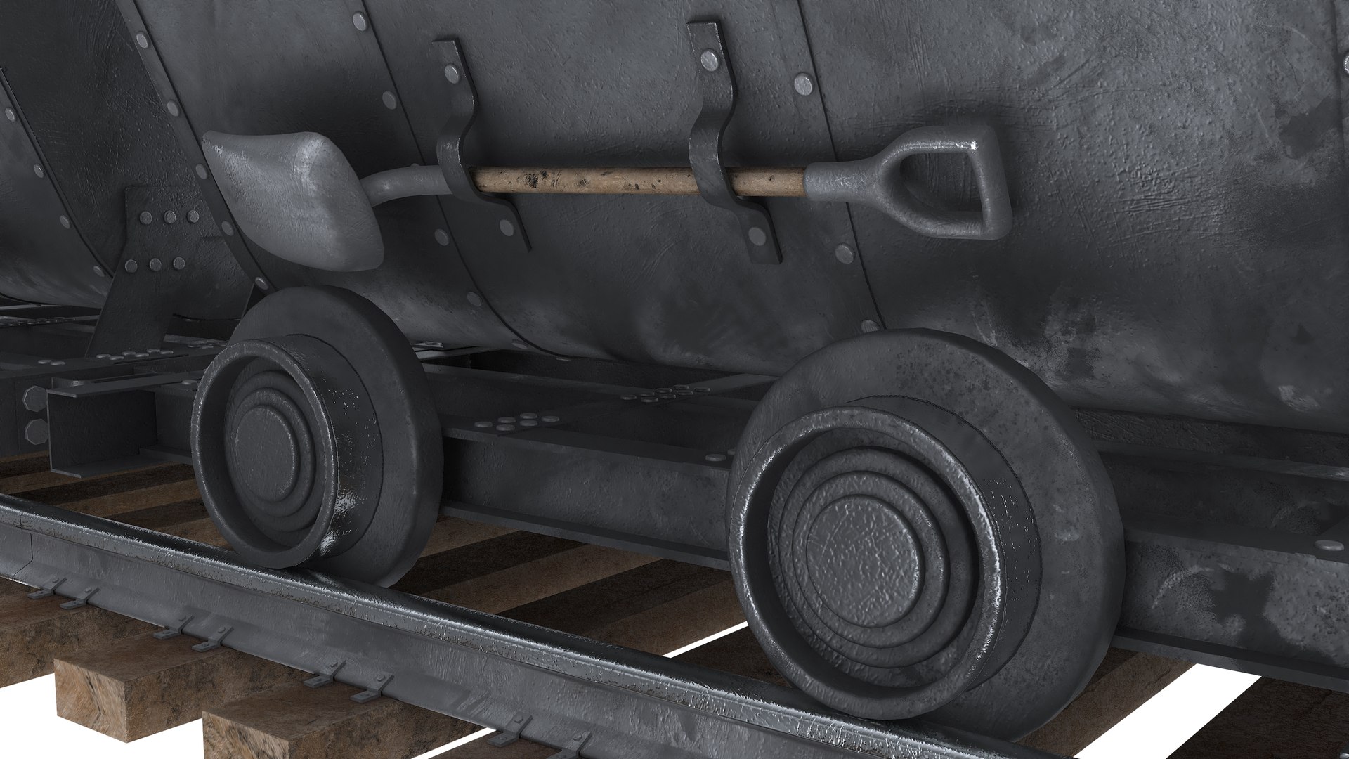 3D Mining Locomotive With Minecart On Railway Section - TurboSquid 2327987