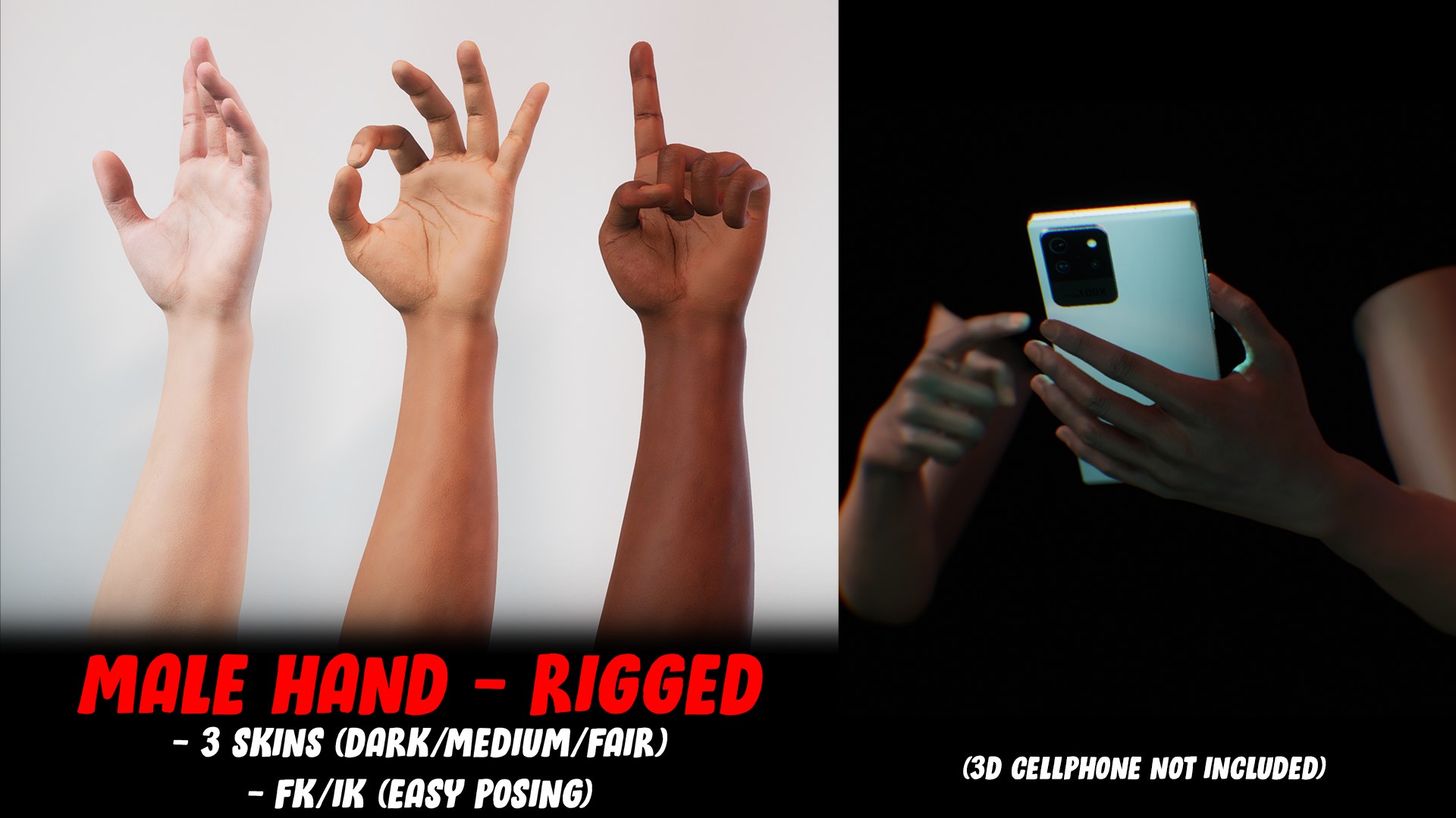 Male Hand Arms Pack 2 - Human Anatomy Model - TurboSquid 2209559