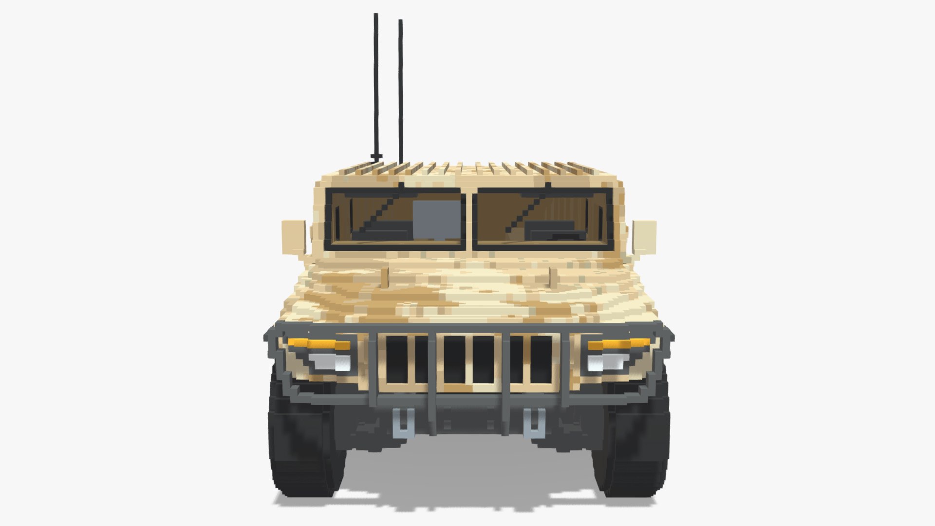 3D Voxel Military Humvee - TurboSquid 2309802