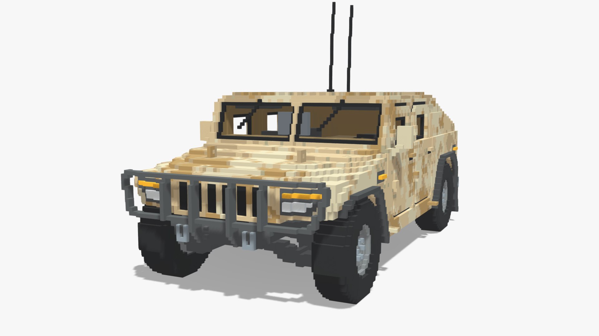3D Voxel Military Humvee - TurboSquid 2309802