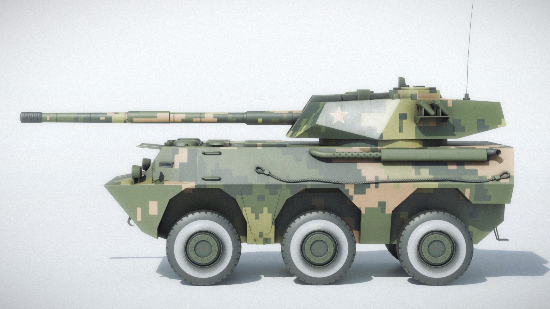 3D PLA PTL02 Wheeled Tank Destroyer - TurboSquid 2293612